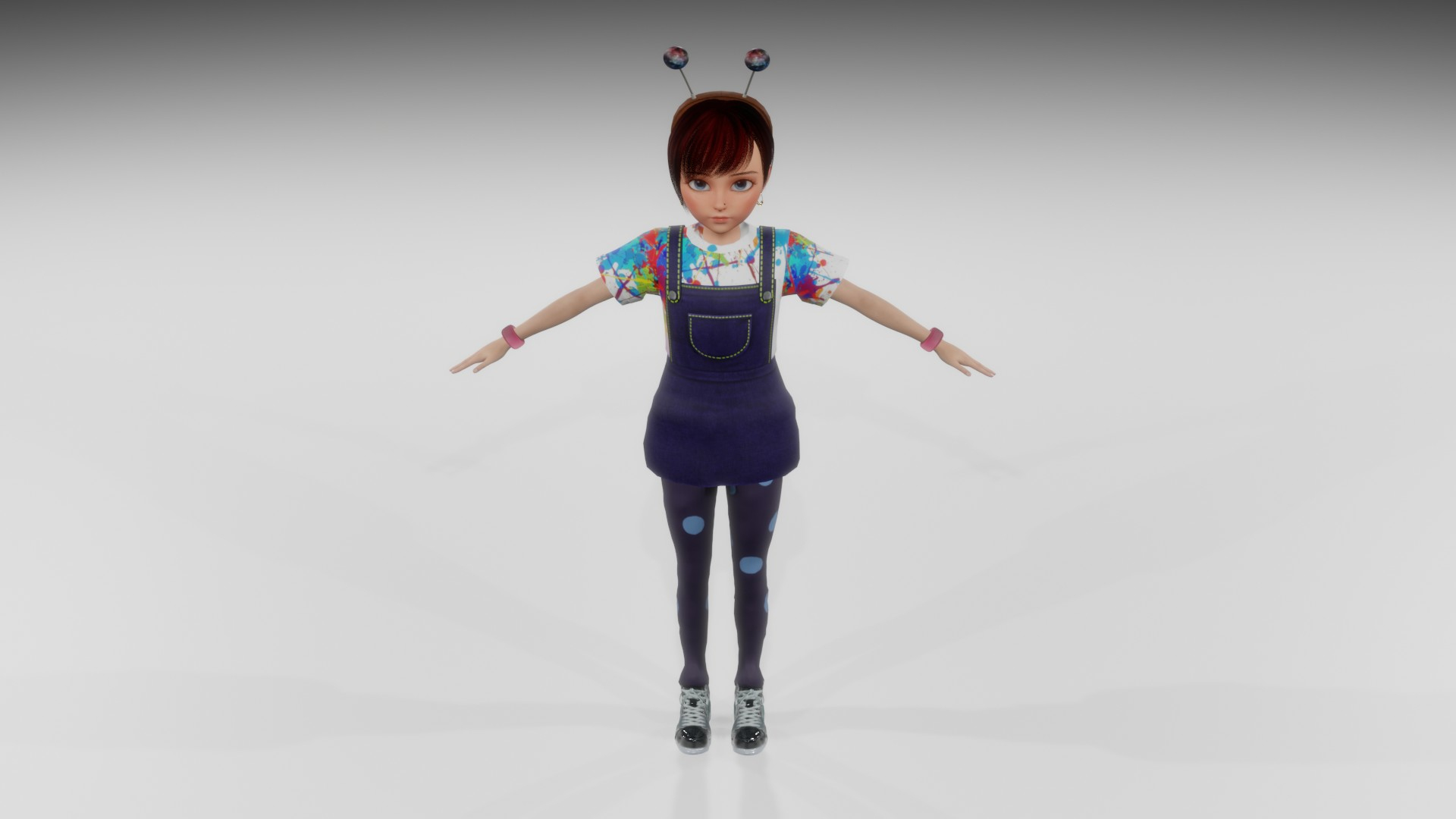 3D Cartoon Girl-Janey Rigged 3D Model model - TurboSquid 2099855