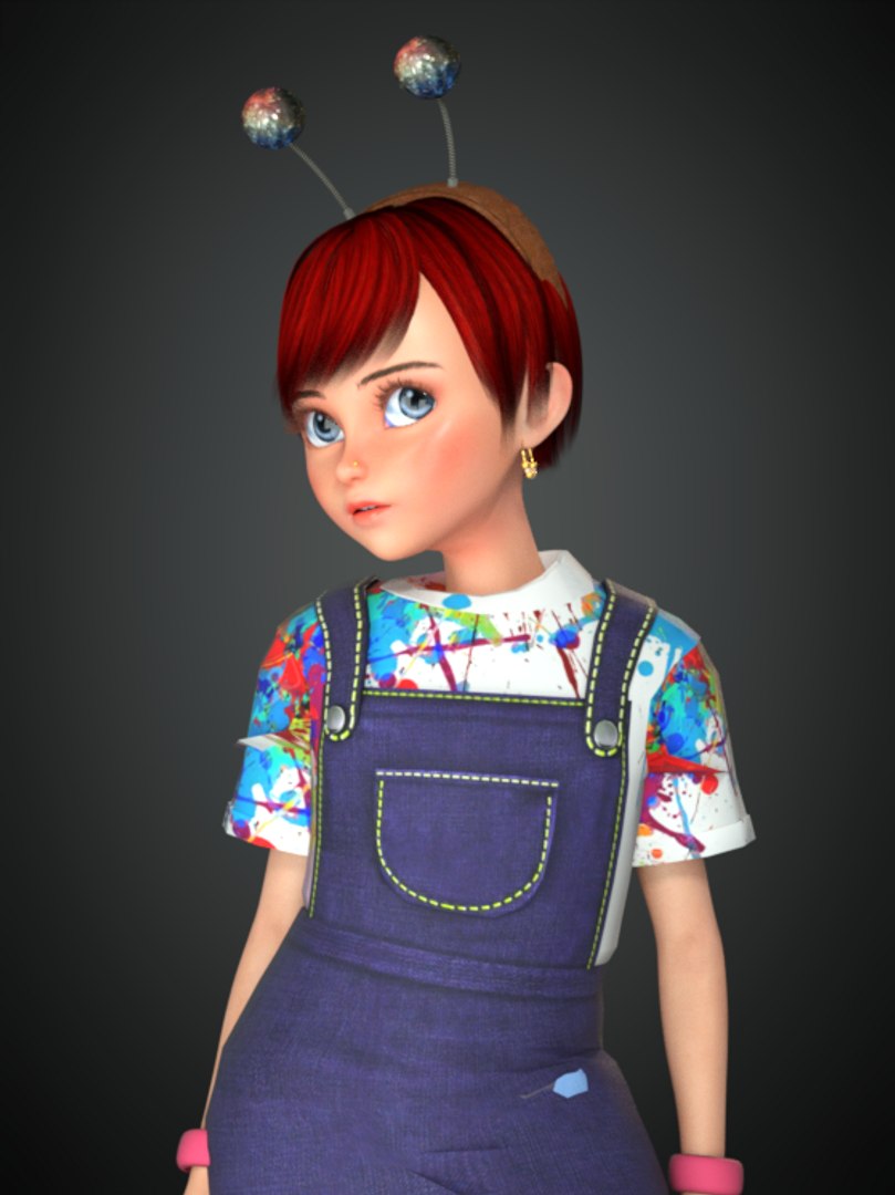 3D Cartoon Girl-Janey Rigged 3D Model Model - TurboSquid 2099855