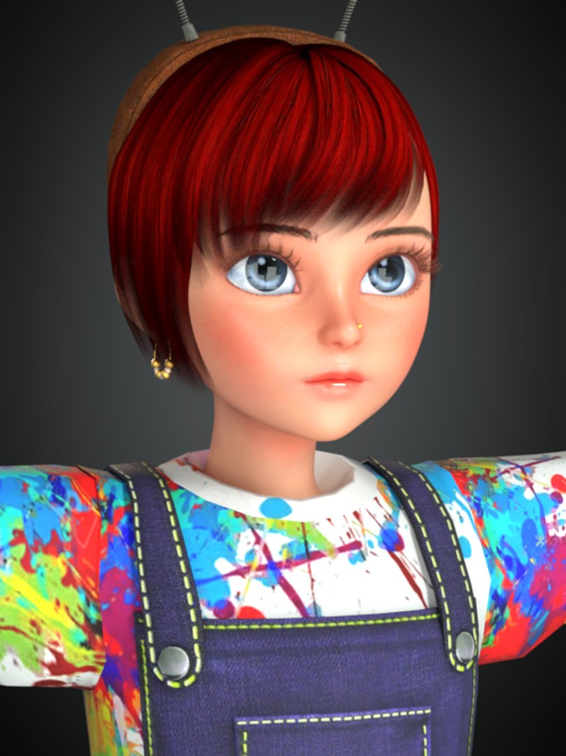 3D Cartoon Girl-Janey Rigged 3D Model Model - TurboSquid 2099855