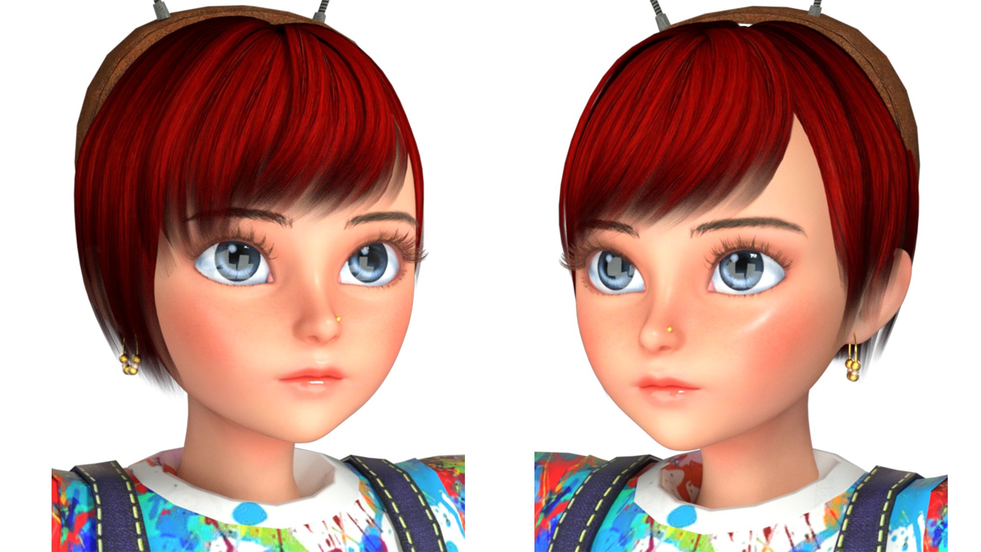 3D Cartoon Girl-Janey Rigged 3D Model model - TurboSquid 2099855