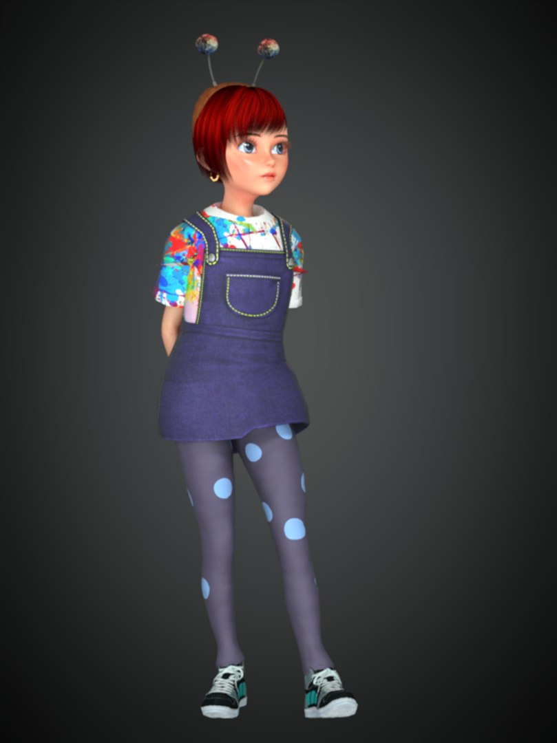 3D Cartoon Girl-Janey Rigged 3D Model Model - TurboSquid 2099855