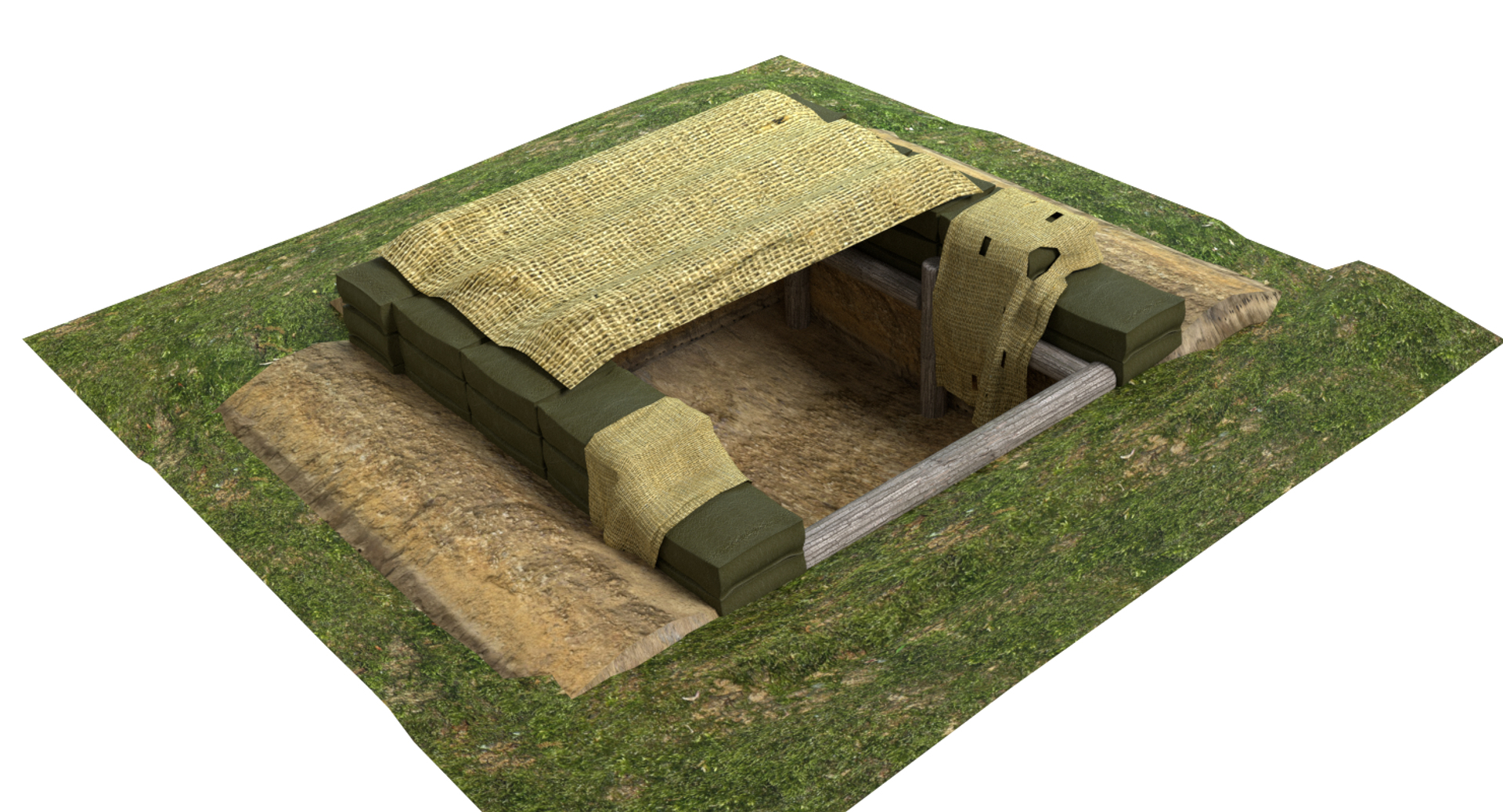 3d max fox hole bunker