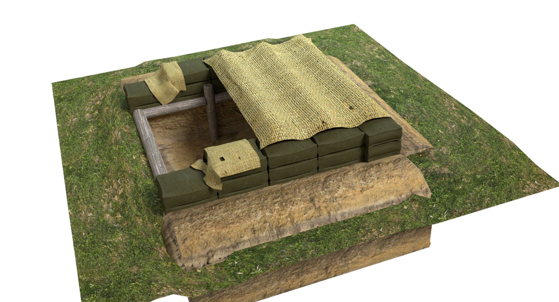 3d max fox hole bunker