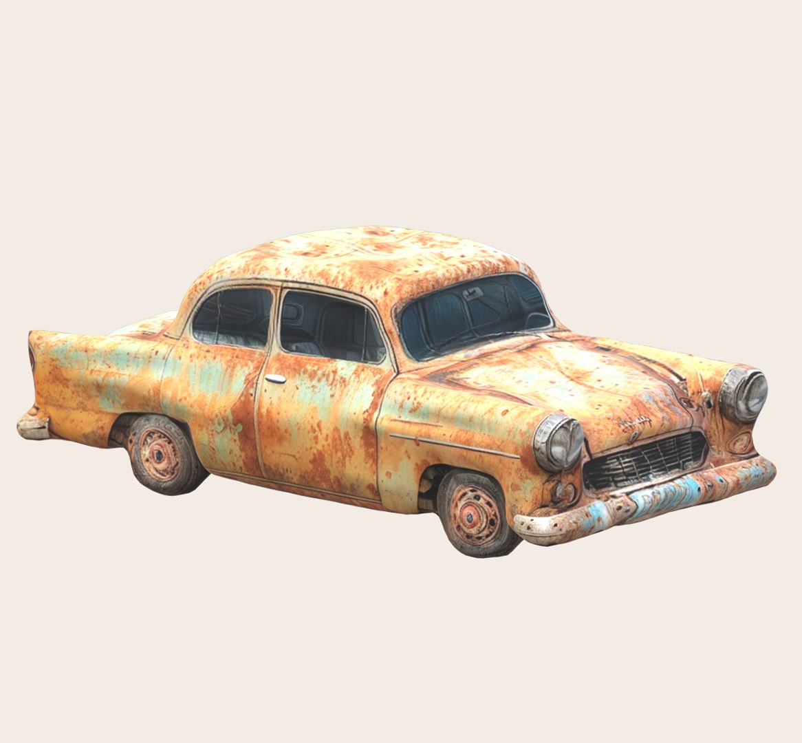 Old Rusty Wrecked Car 3D Model - TurboSquid 2202753