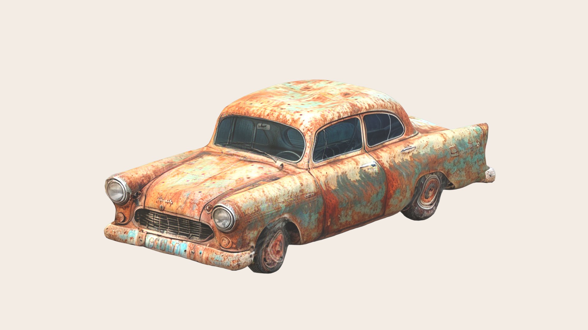 Old Rusty Wrecked Car 3D Model - TurboSquid 2202753