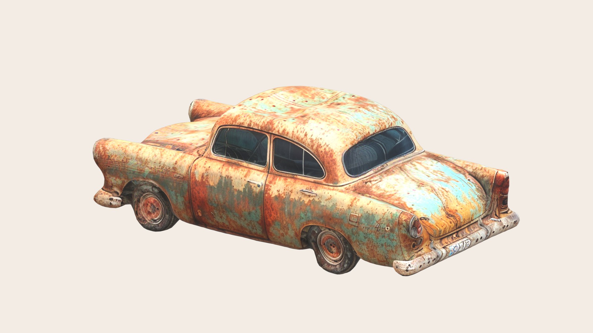 Old Rusty Wrecked Car 3D Model - TurboSquid 2202753