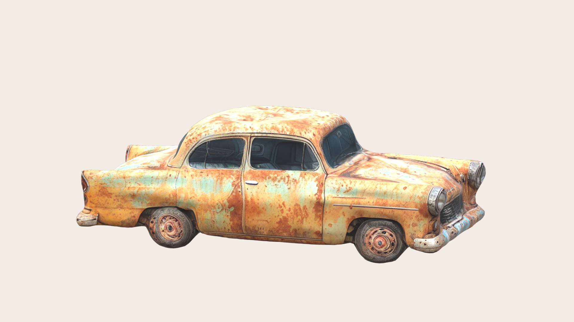 Old Rusty Wrecked Car 3D Model - TurboSquid 2202753