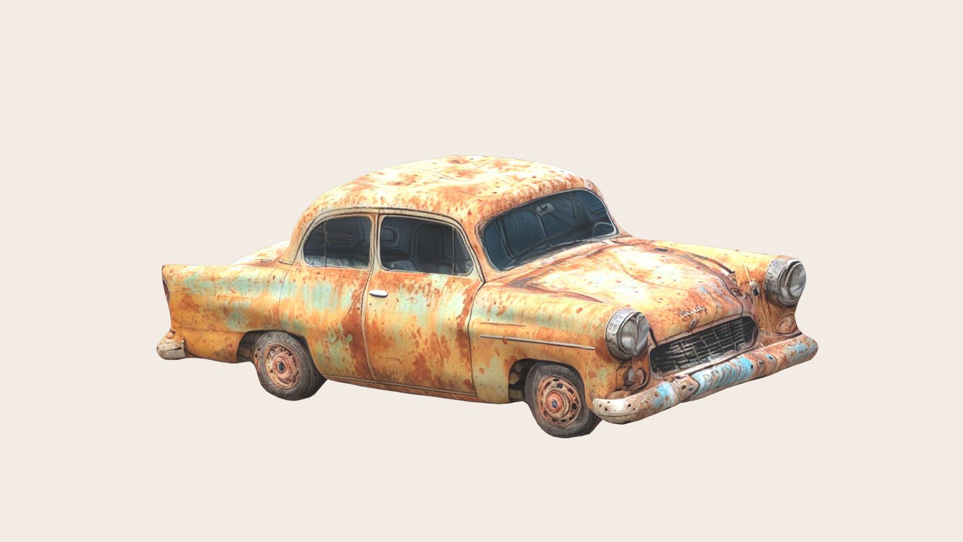 Old Rusty Wrecked Car 3D Model - TurboSquid 2202753