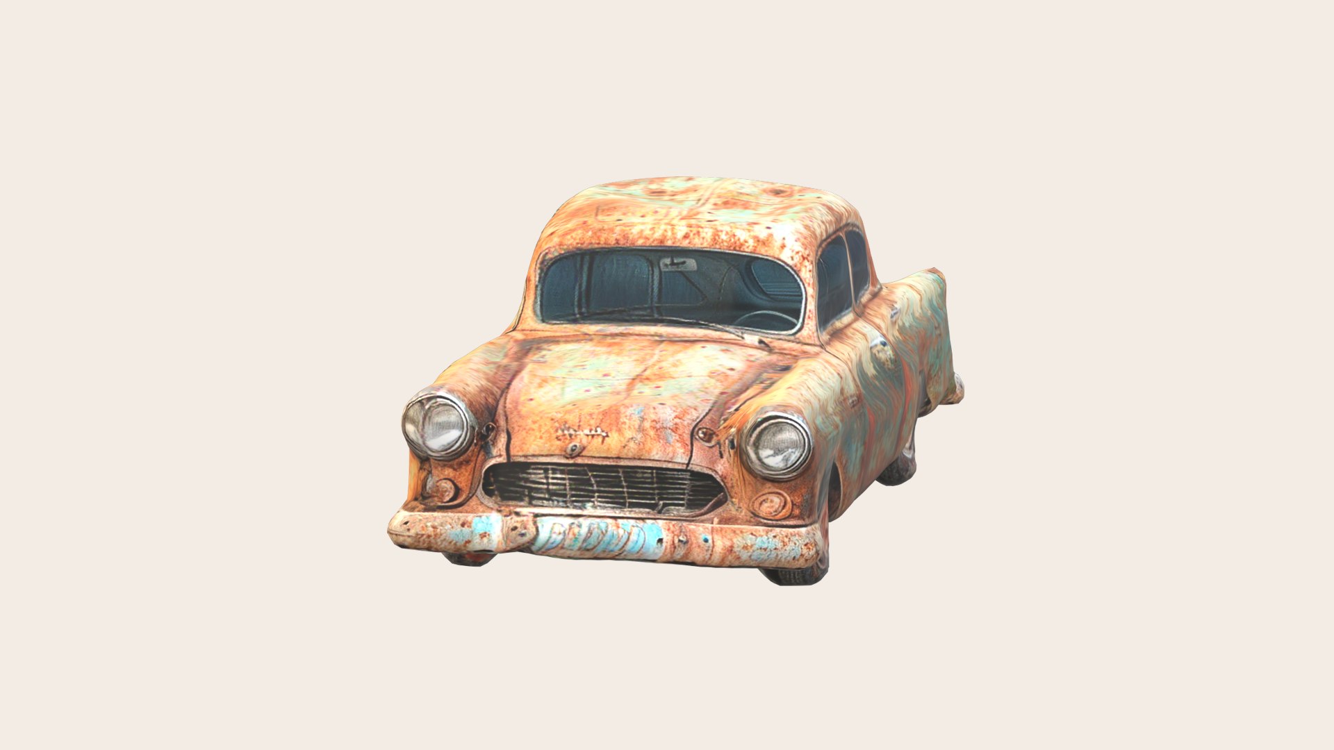 Old Rusty Wrecked Car 3D Model - TurboSquid 2202753