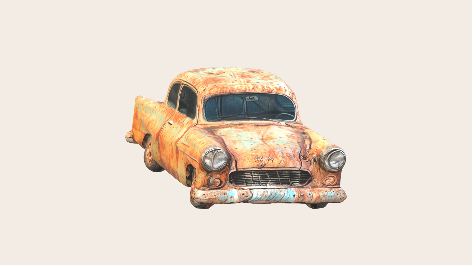 Old Rusty Wrecked Car 3D Model - TurboSquid 2202753