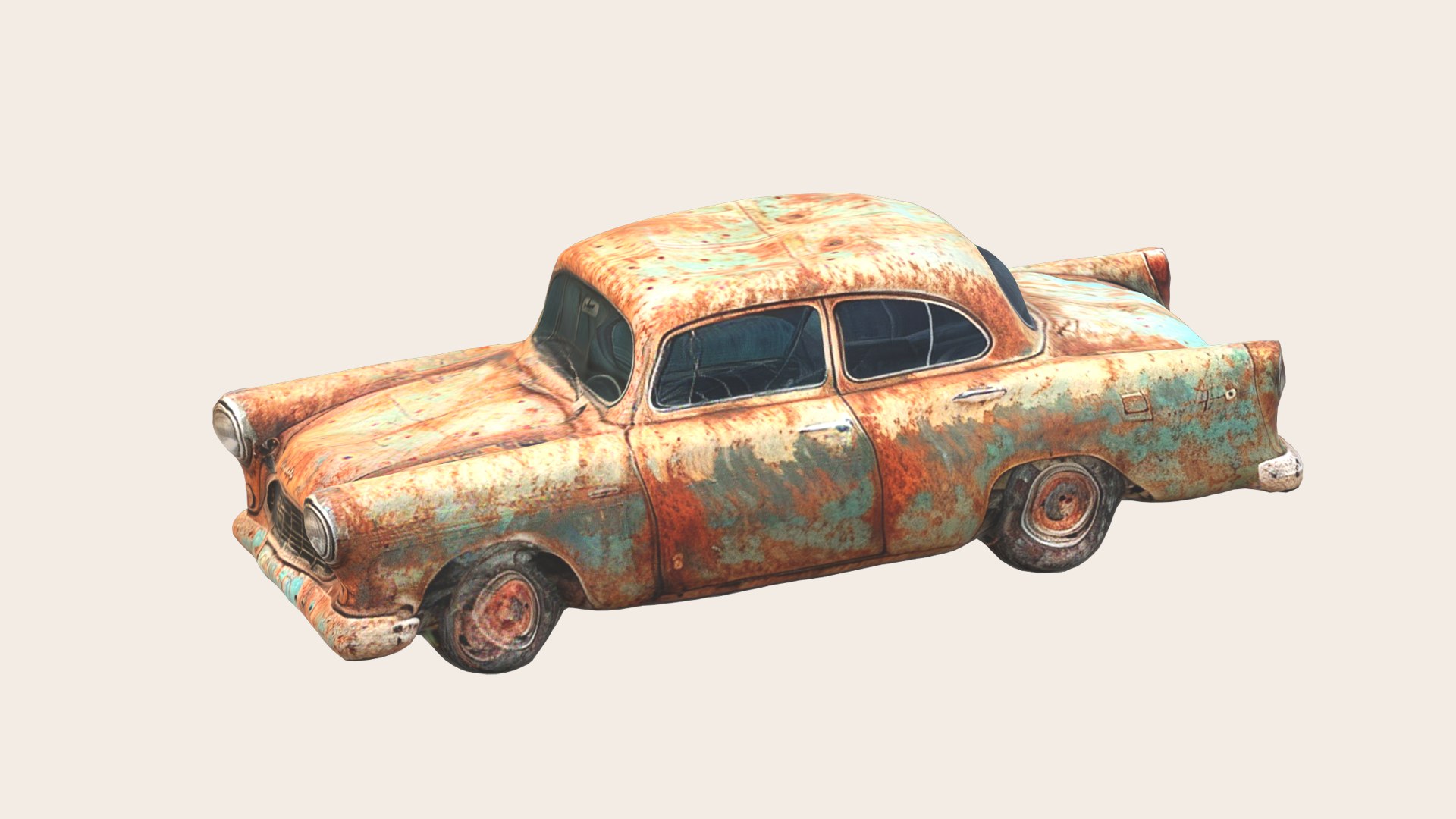 Old Rusty Wrecked Car 3D Model - TurboSquid 2202753