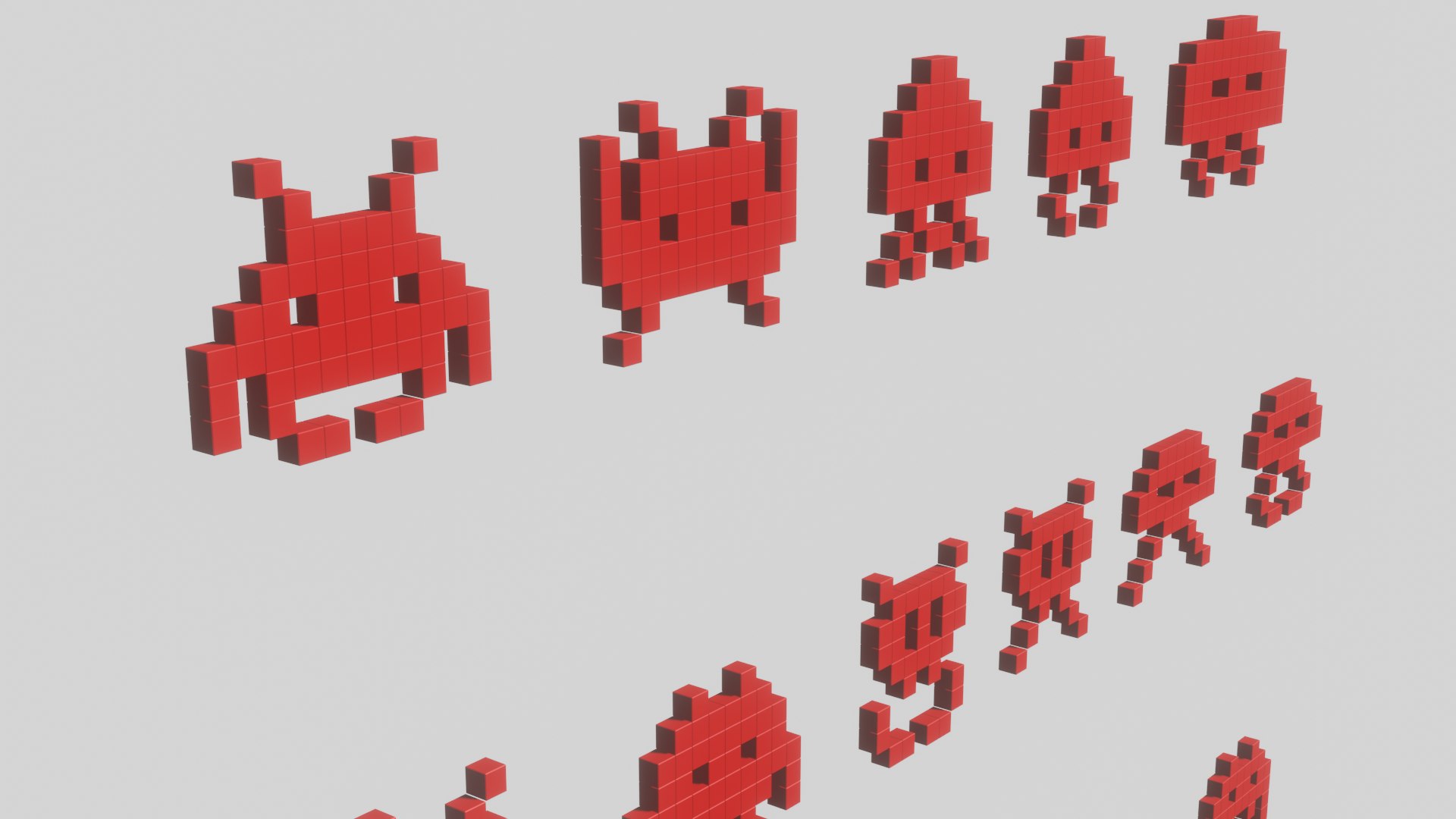 3D Space Invaders 3D Icons model - TurboSquid 1883402