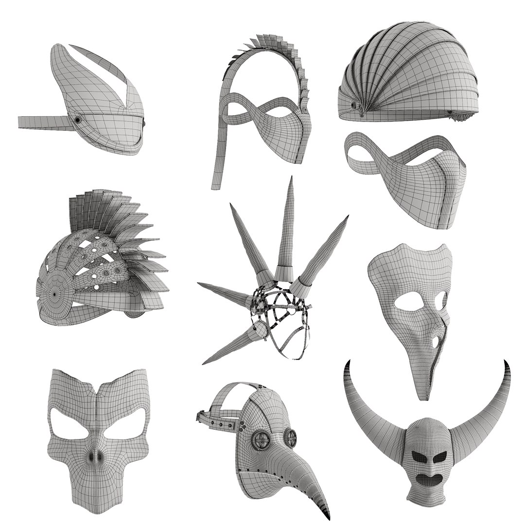 10 Different Masks Model - TurboSquid 1991764