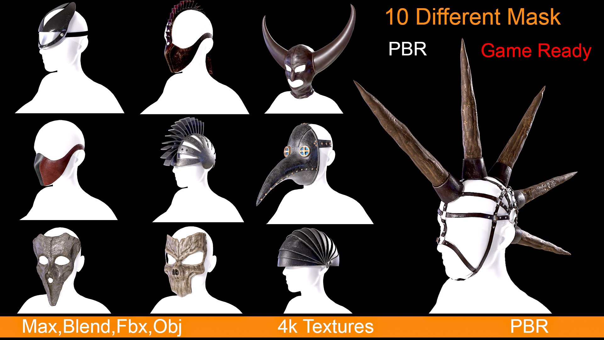 10 Different Masks Model - TurboSquid 1991764