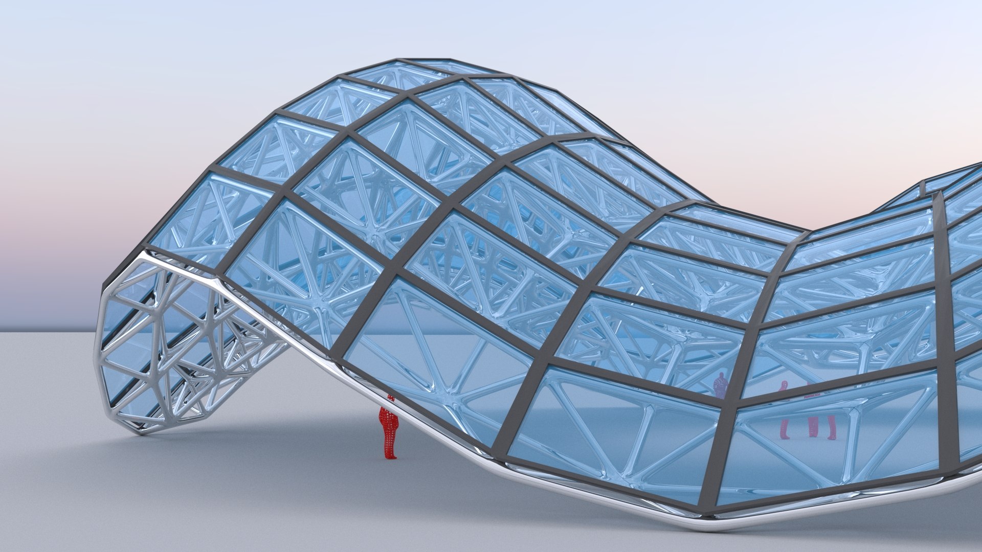 3D Model Wavy Shell Structure Pavilion - TurboSquid 2400684