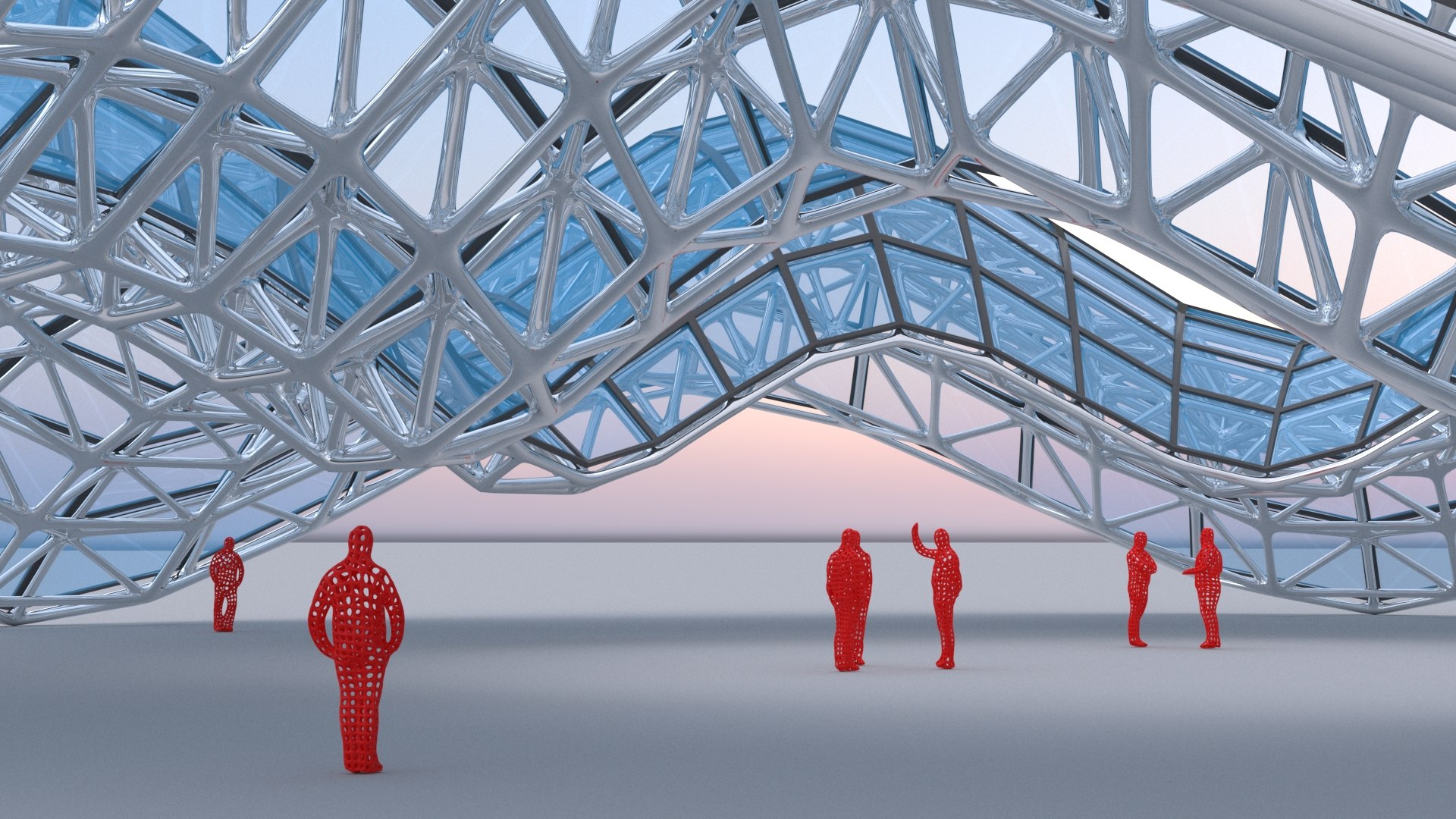 3D Model Wavy Shell Structure Pavilion - TurboSquid 2400684