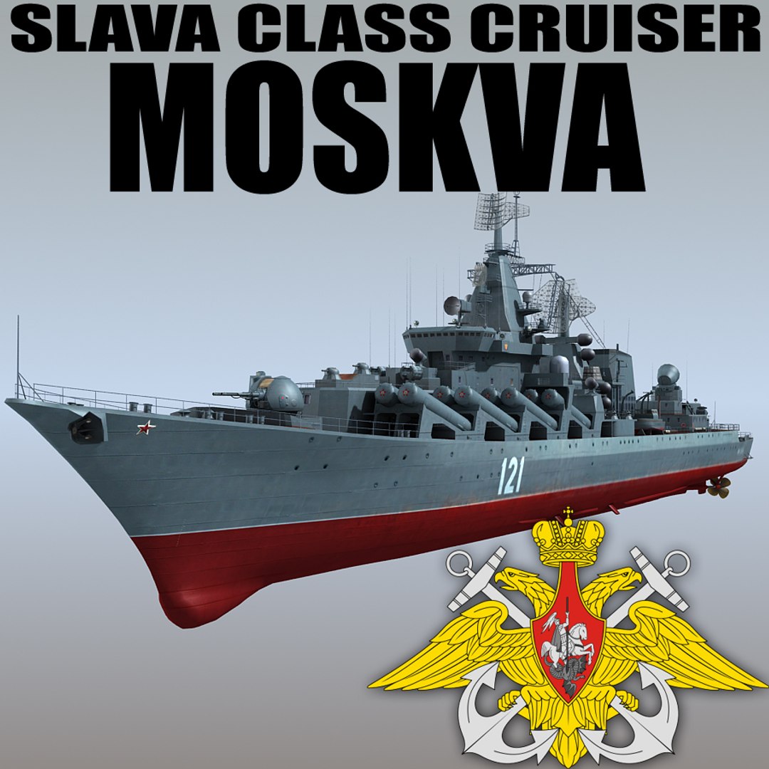 3d slava class cruiser moskva model