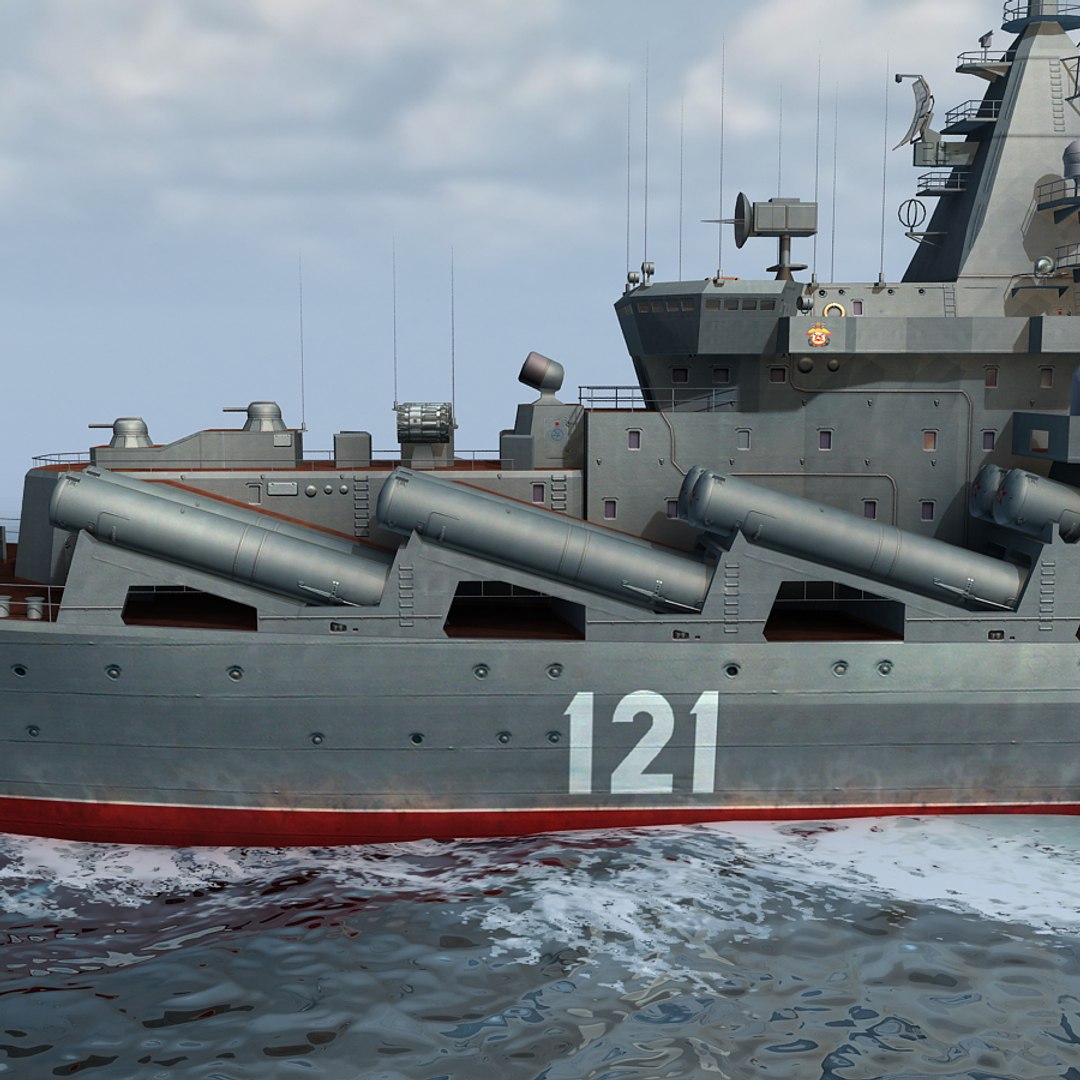 3d slava class cruiser moskva model