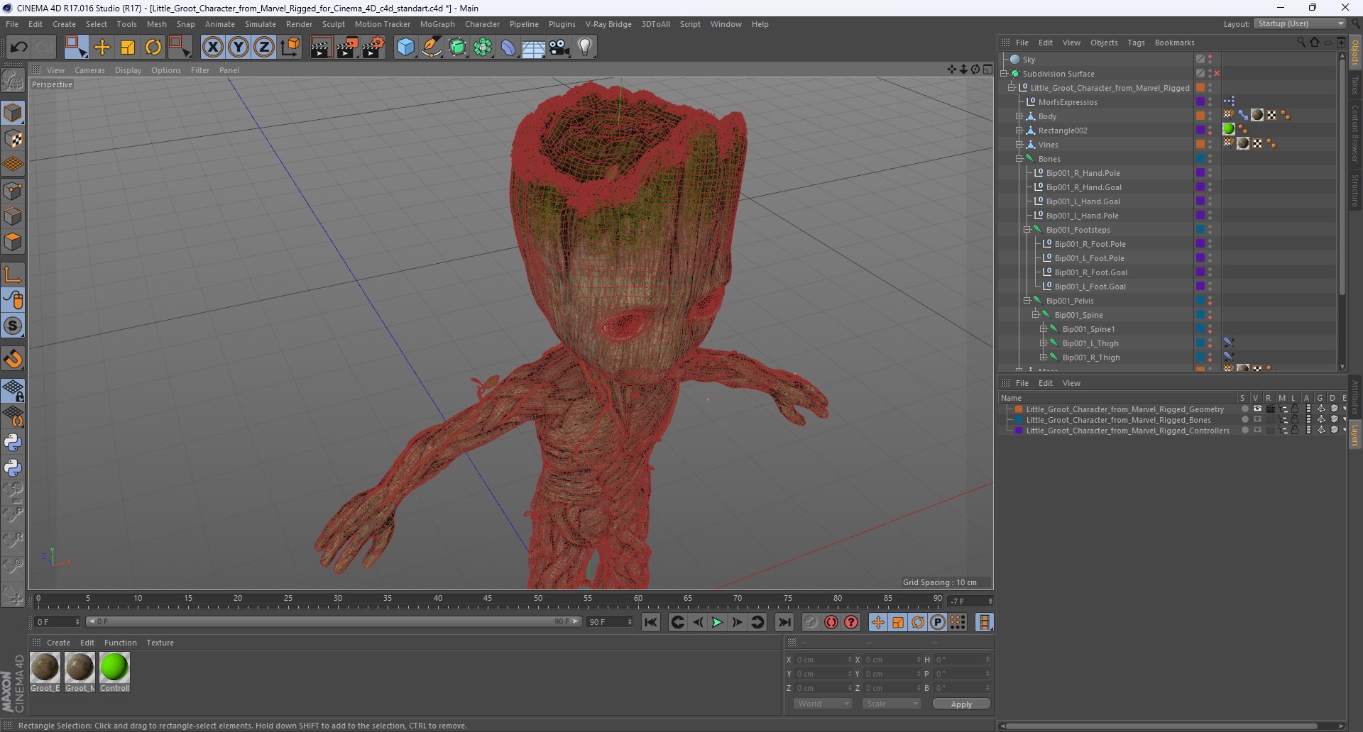 Little Groot Character From Marvel Rigged For Cinema 4D 3D - TurboSquid ...