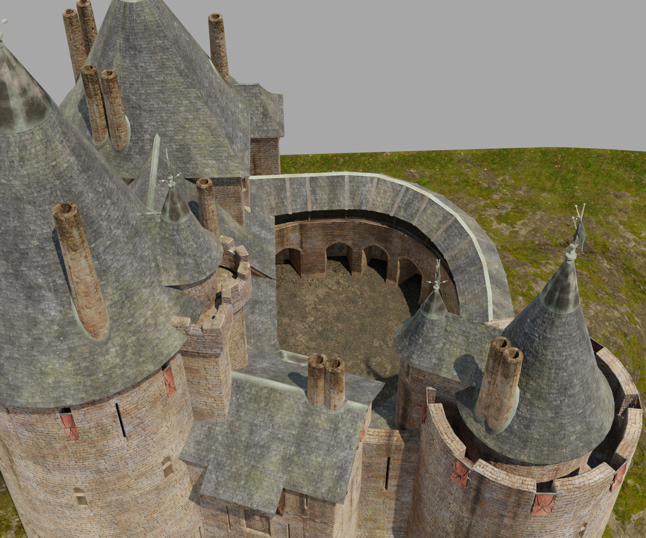 3D Model Castle Coch The Red Castle - TurboSquid 2399168