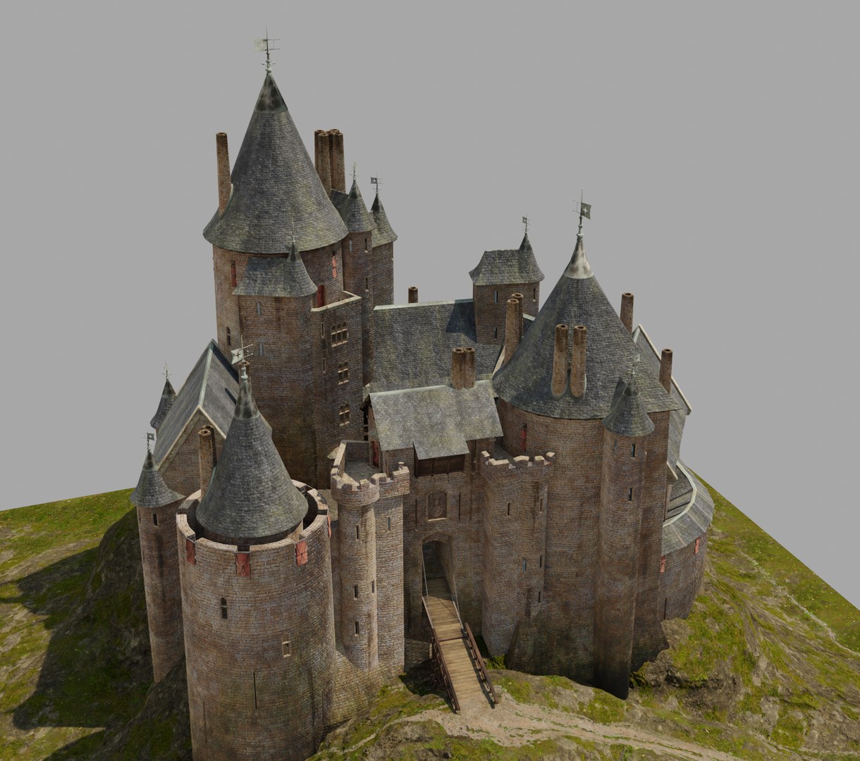 3D Model Castle Coch The Red Castle - TurboSquid 2399168