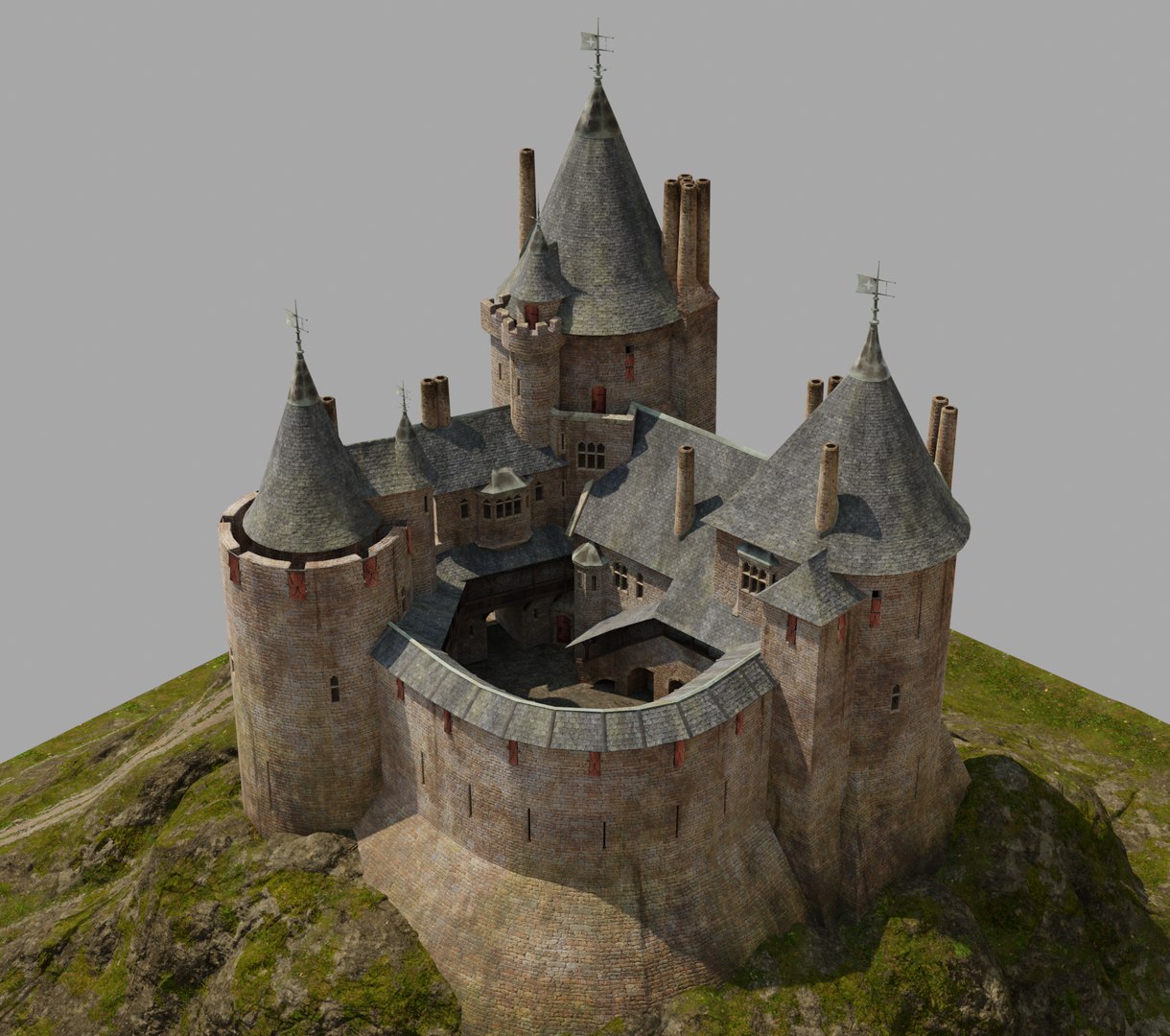 3D Model Castle Coch The Red Castle - TurboSquid 2399168