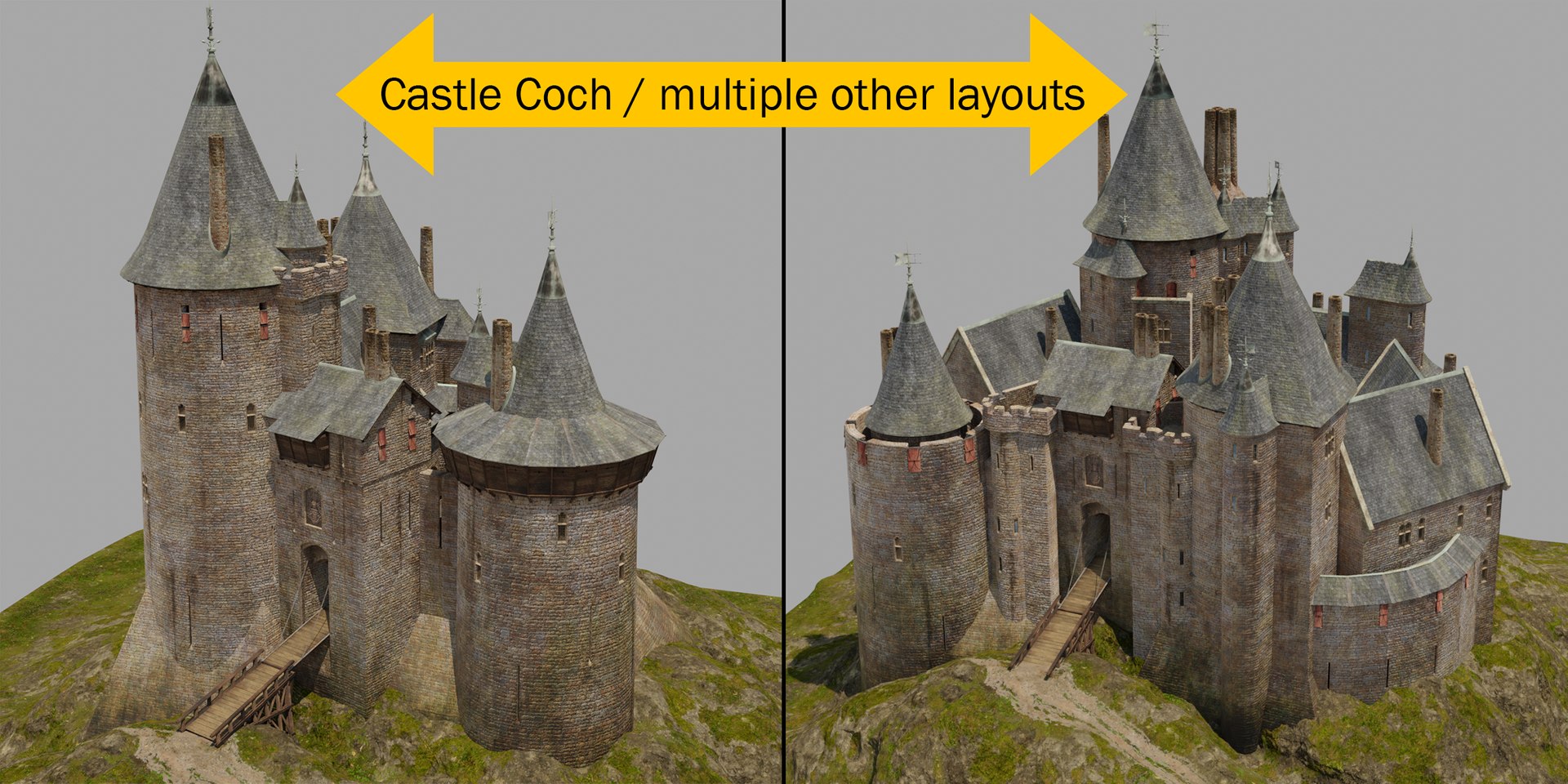 3D Model Castle Coch The Red Castle - TurboSquid 2399168