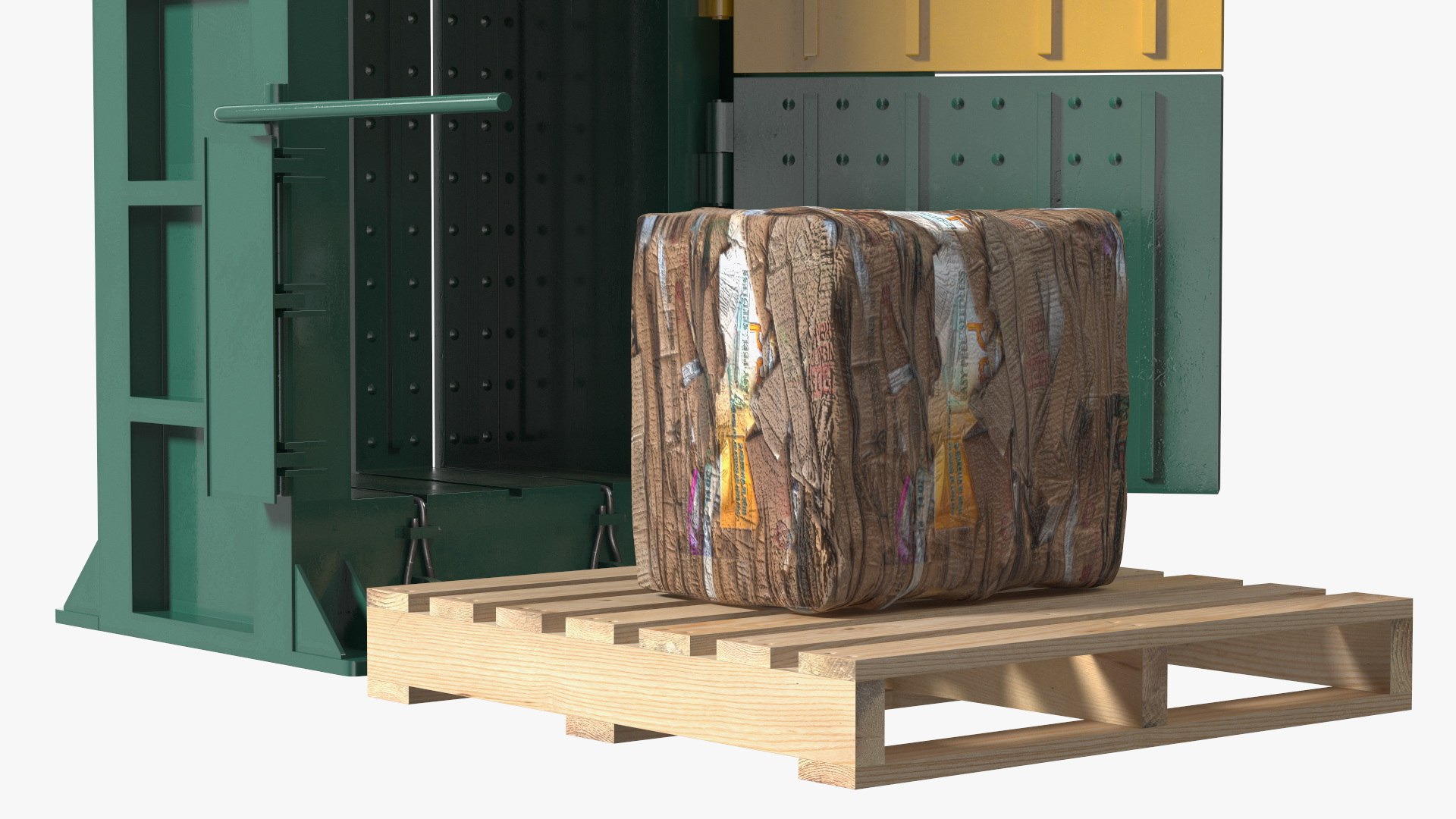 Bailing Machine Green With Cardboard Briquette 3D Model - TurboSquid ...