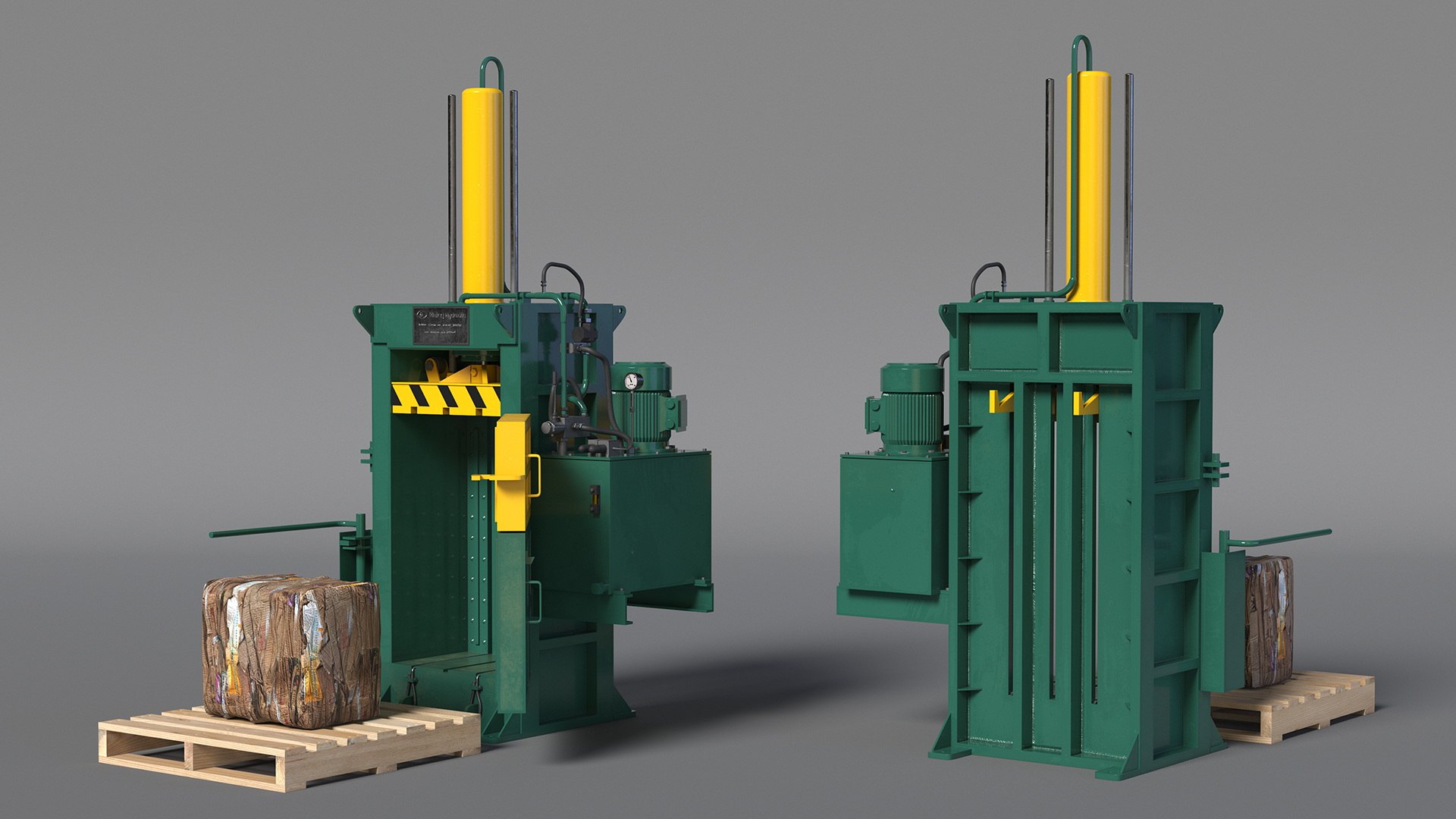 Bailing Machine Green With Cardboard Briquette 3D Model - TurboSquid ...