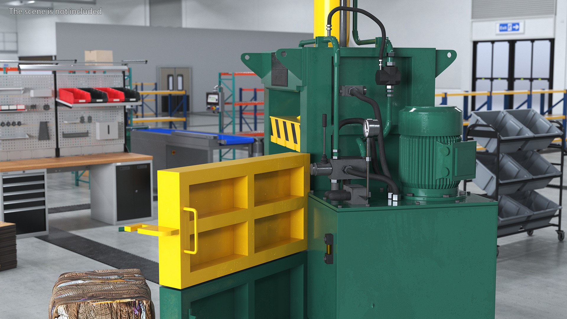 Bailing Machine Green With Cardboard Briquette 3D Model - TurboSquid ...