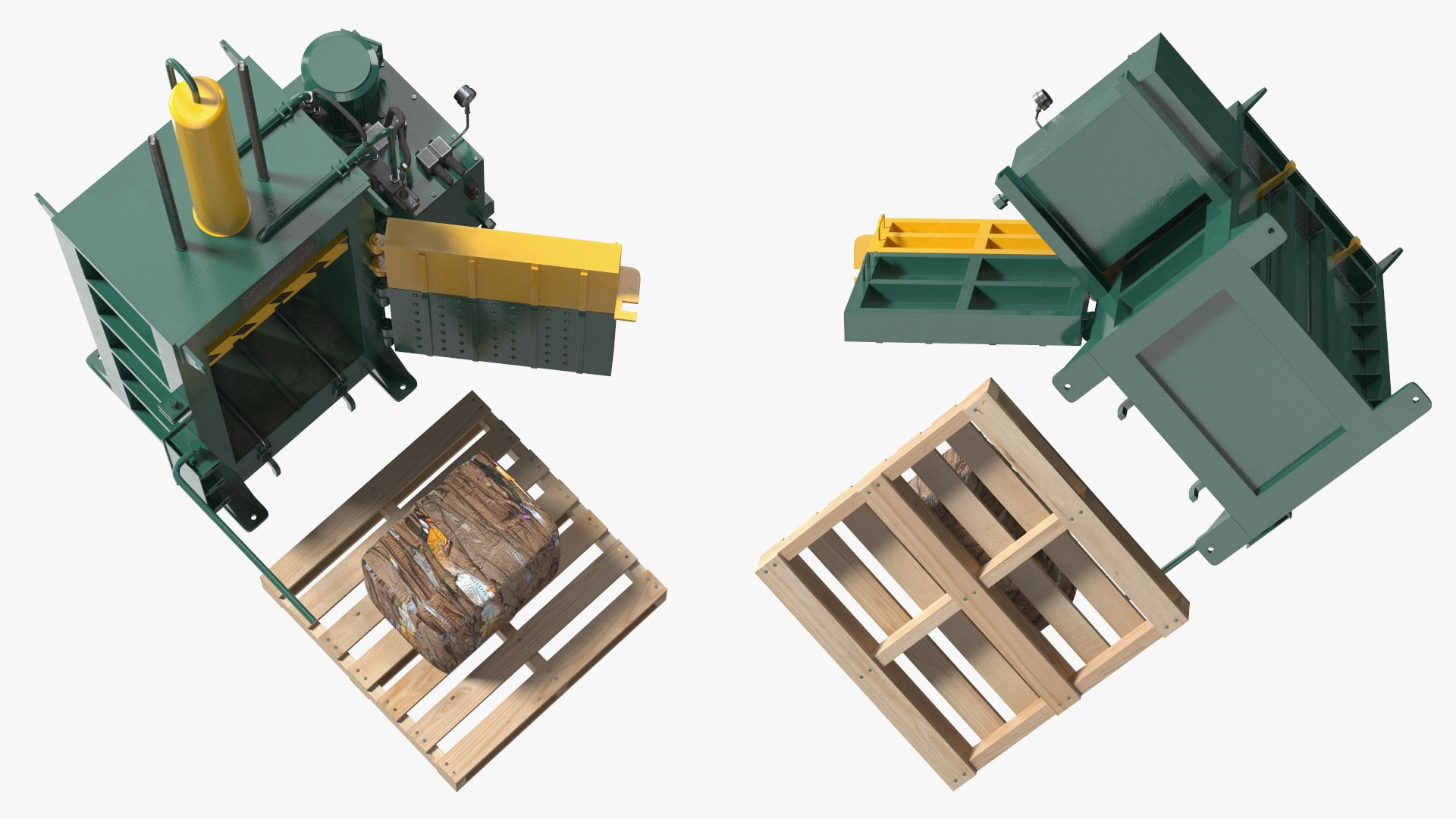 Bailing Machine Green With Cardboard Briquette 3D Model - TurboSquid ...