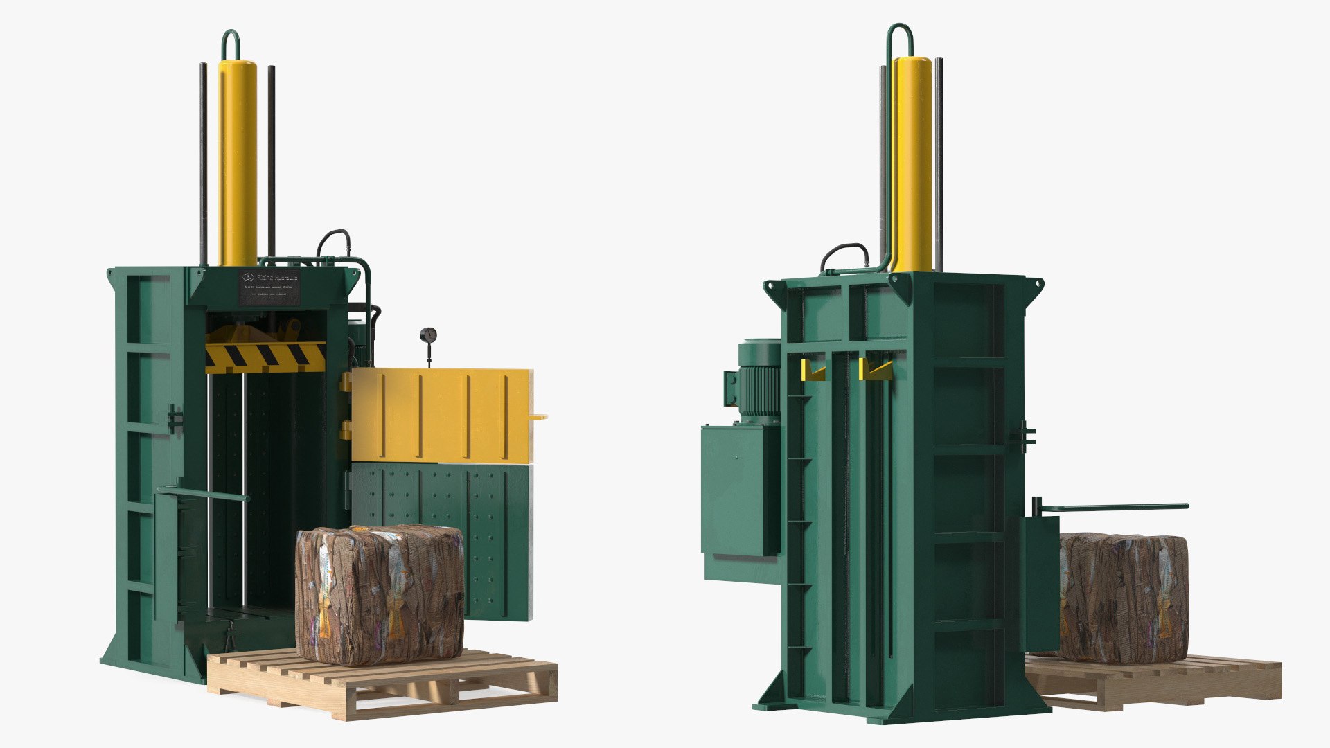 Bailing Machine Green With Cardboard Briquette 3D Model - TurboSquid ...