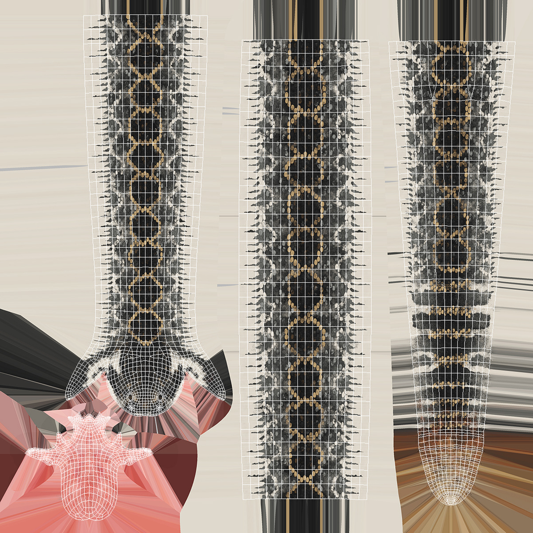 3D dark rattlesnake crawling pose - TurboSquid 1398398