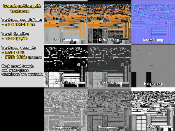 modelo 3d Construction Lift LODs GameReady - TurboSquid 1641976