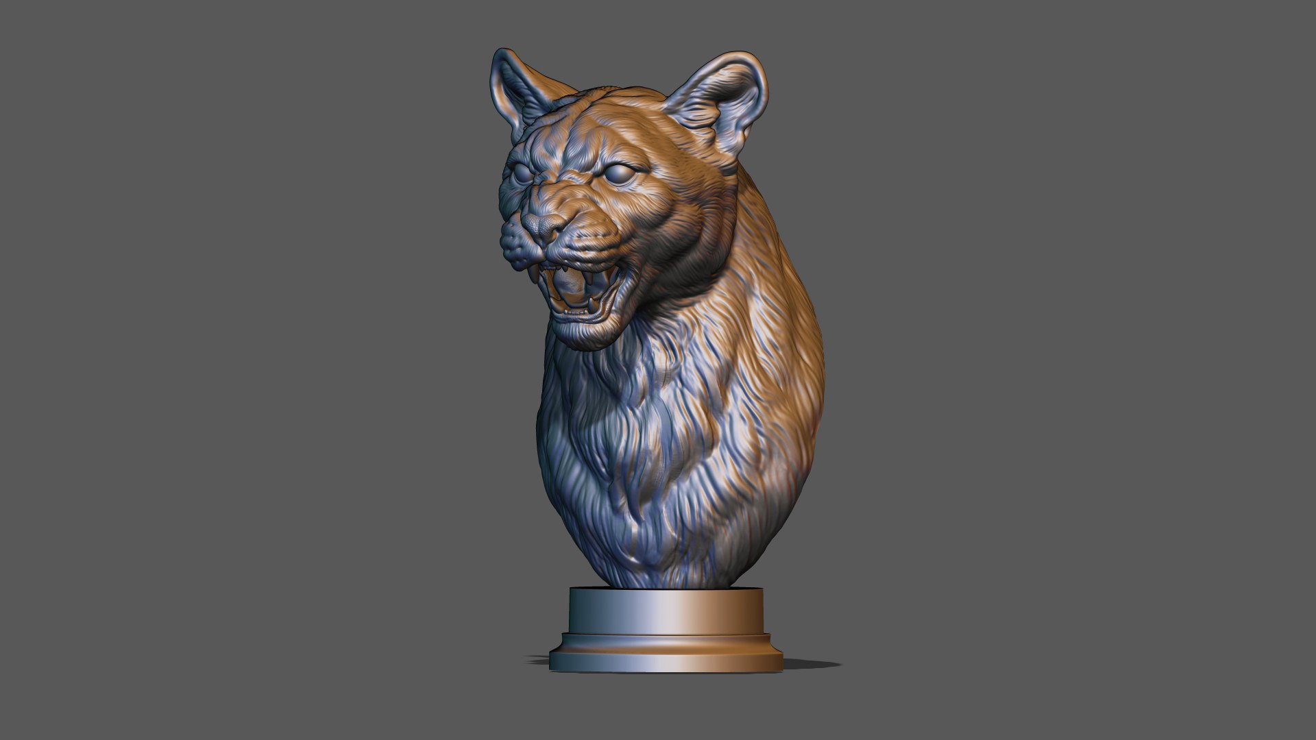Puma Cougar Growling Bust 3D - TurboSquid 2456512