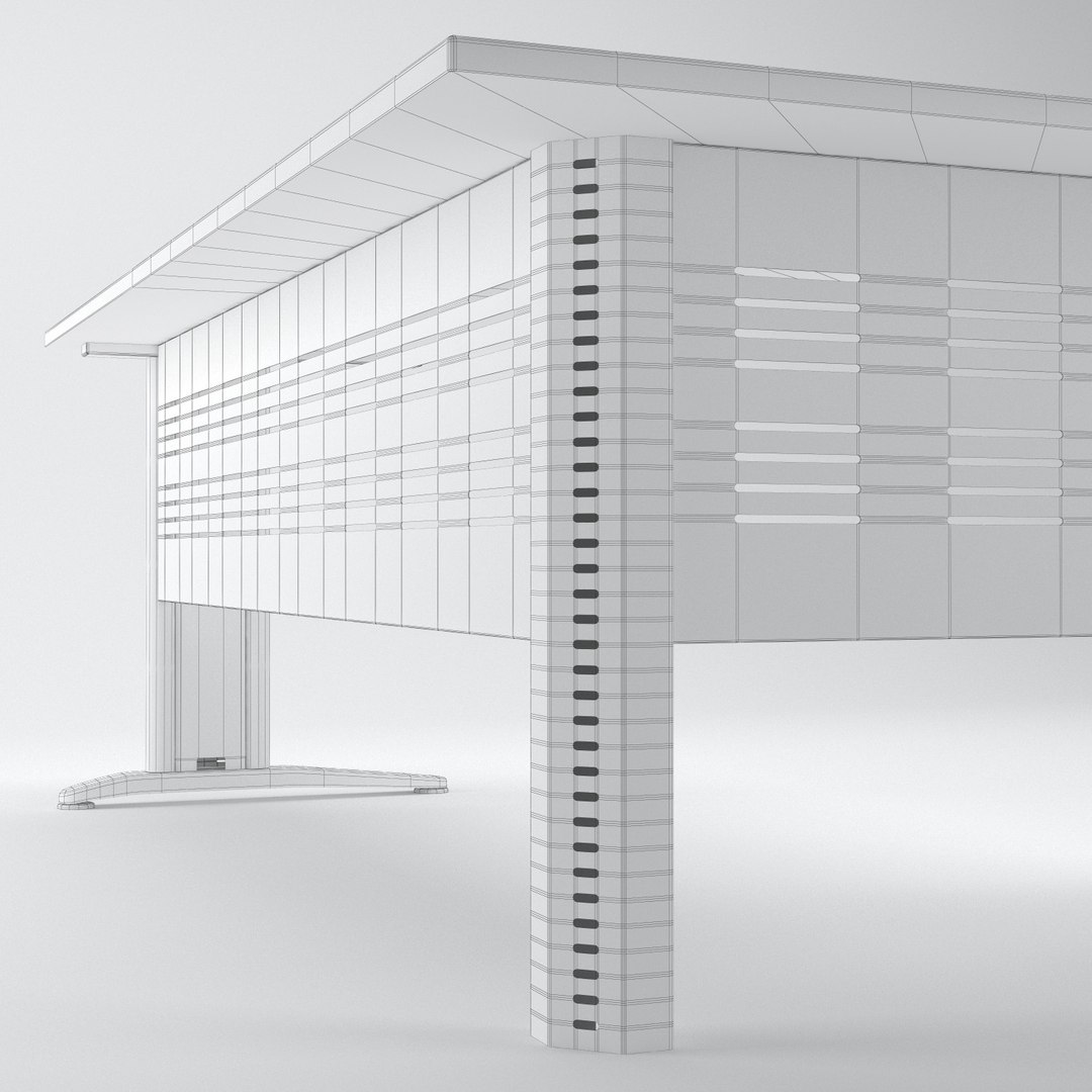 3d model of corner office desk