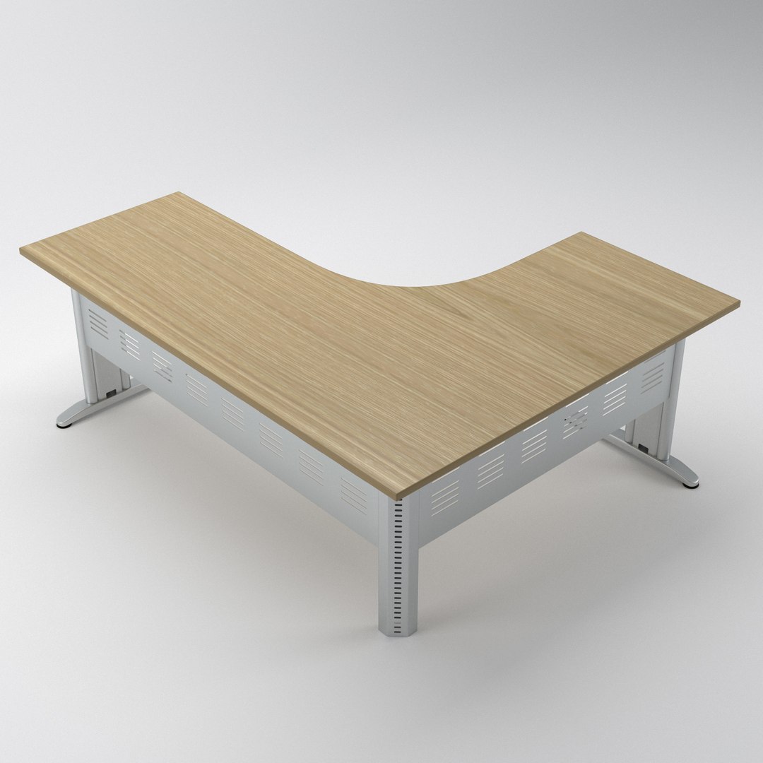 3d model of corner office desk