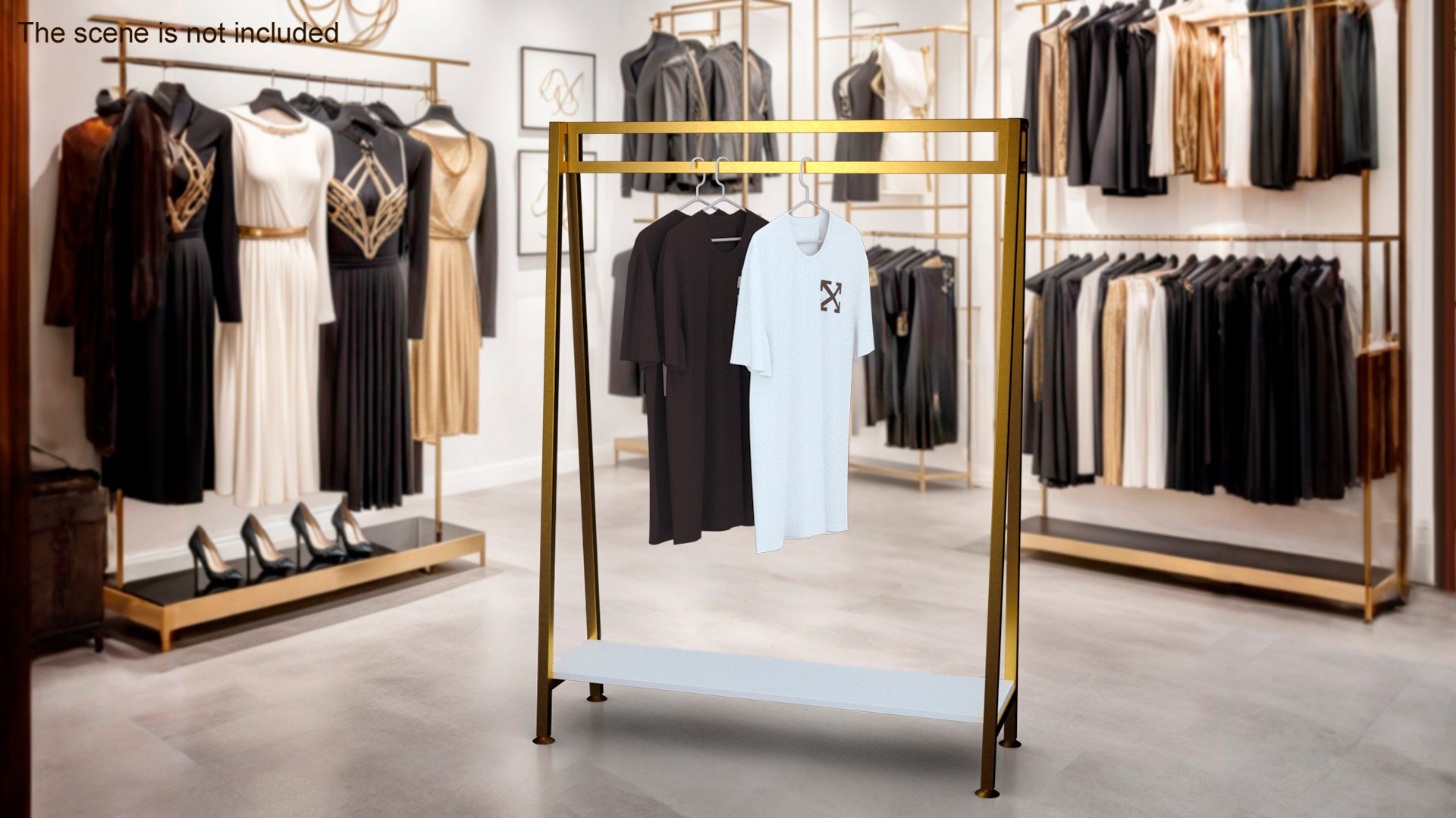3D Gold Cloth Coat Rack - TurboSquid 2248108