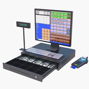 3d model cash register