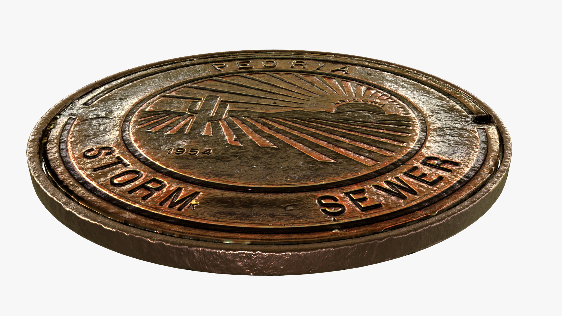 3D Antique Sewer Lid Model - TurboSquid 1758440