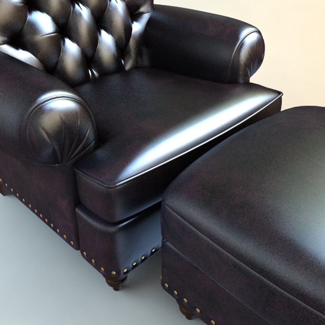 3d model armchair ottoman chair