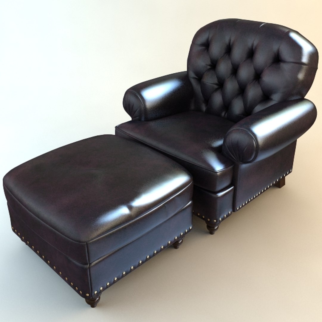3d model armchair ottoman chair