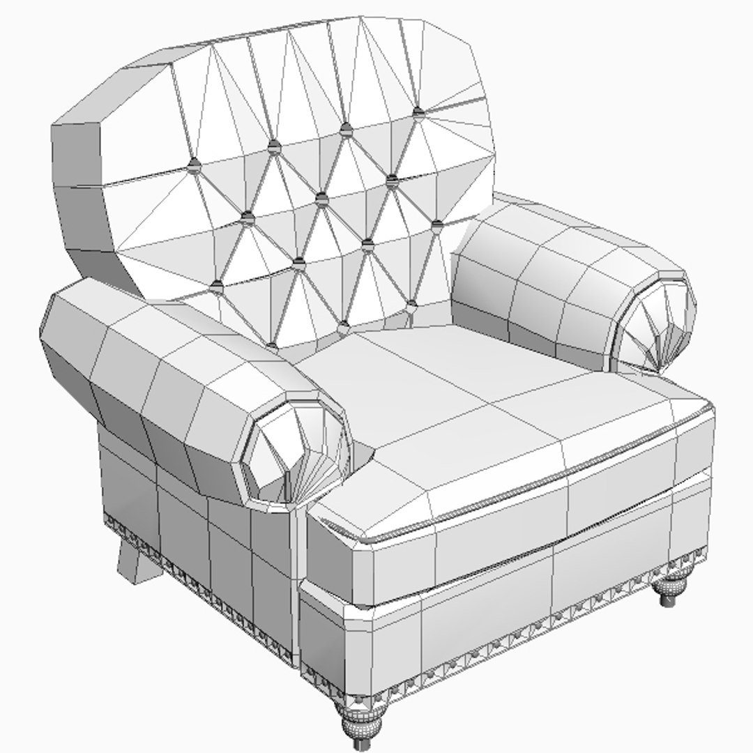 3d model armchair ottoman chair