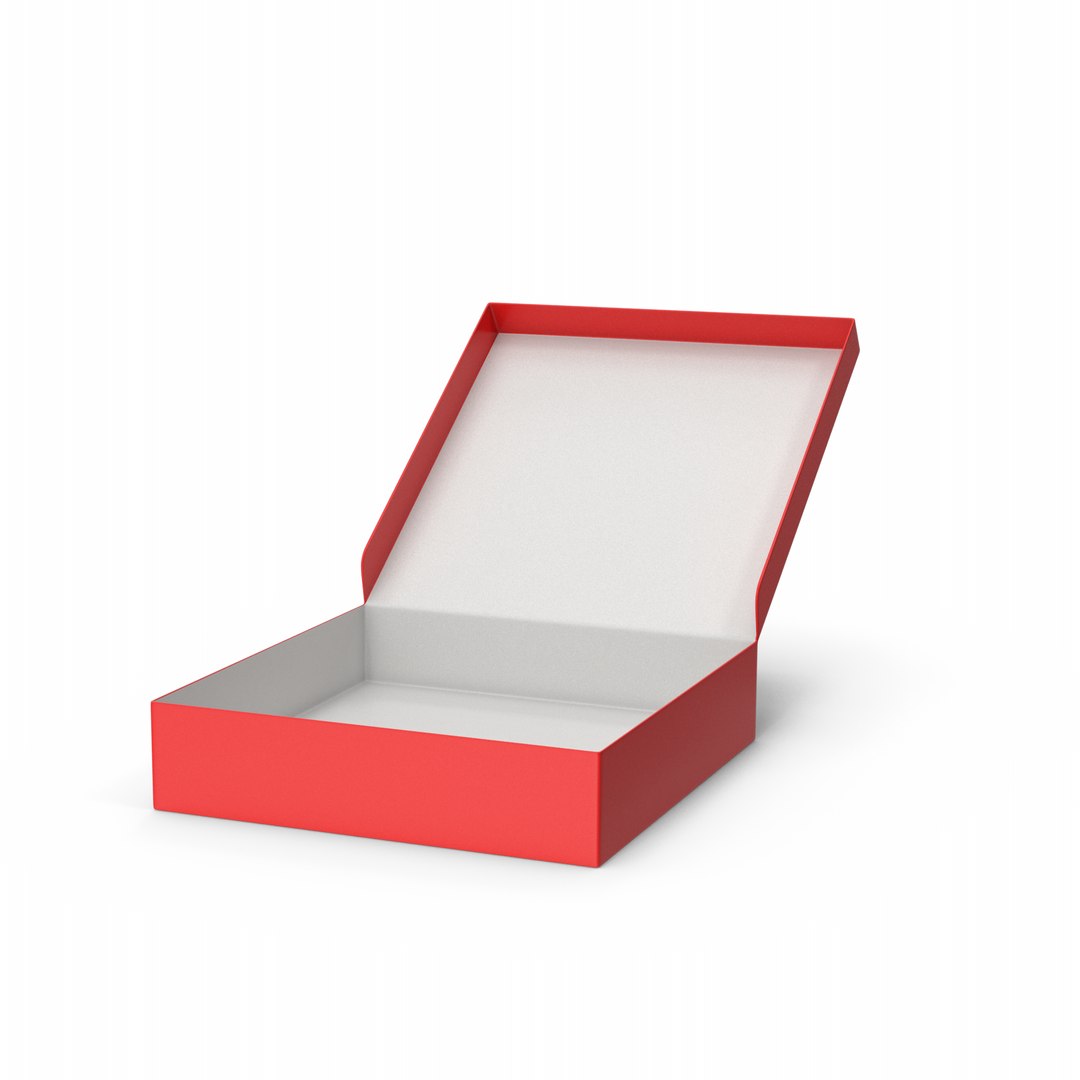 Opened Red Box 3D Model - TurboSquid 2229330