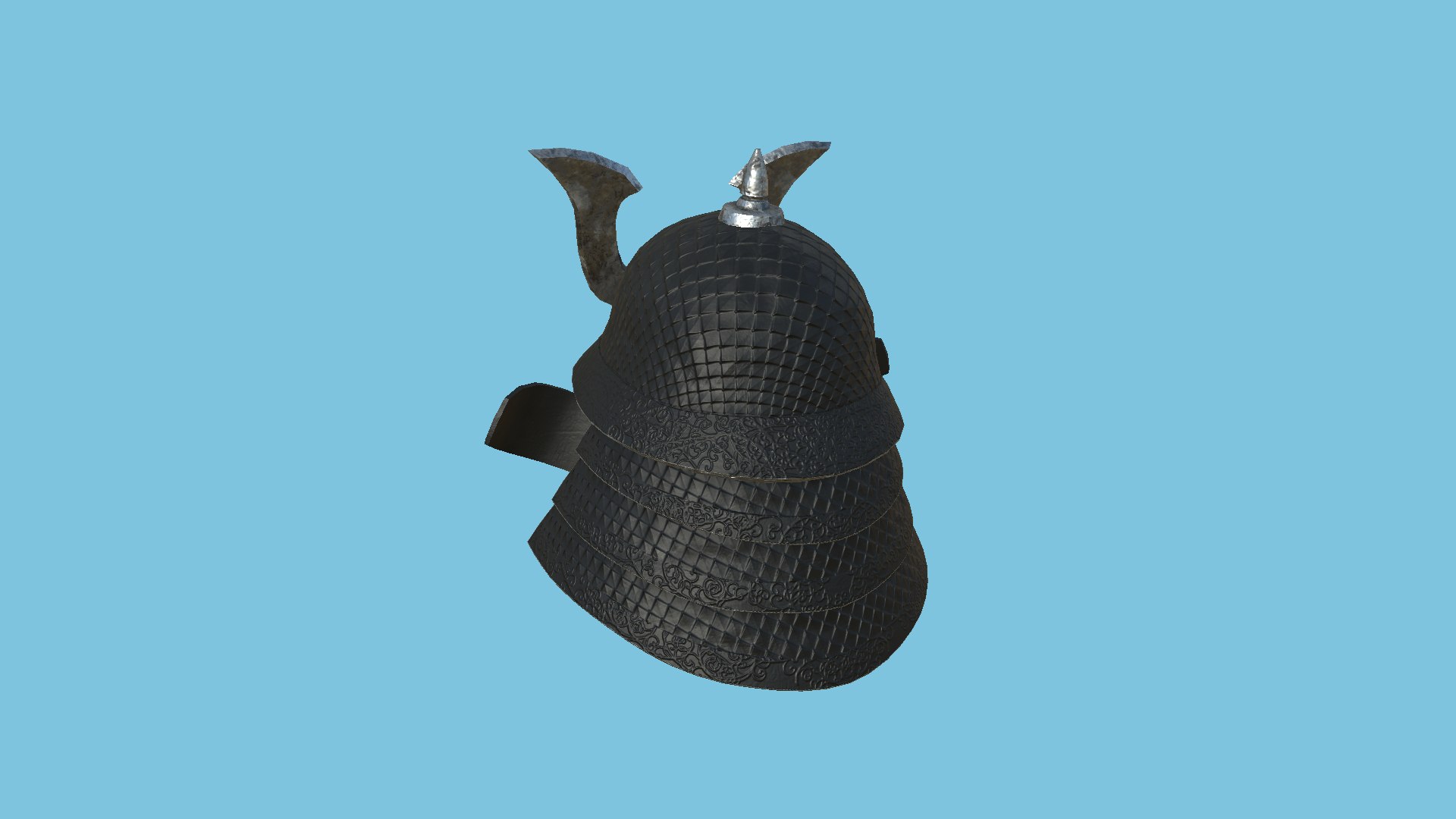 3D Samurai Helmet 08 Black Metal - Fantasy Character Design ...
