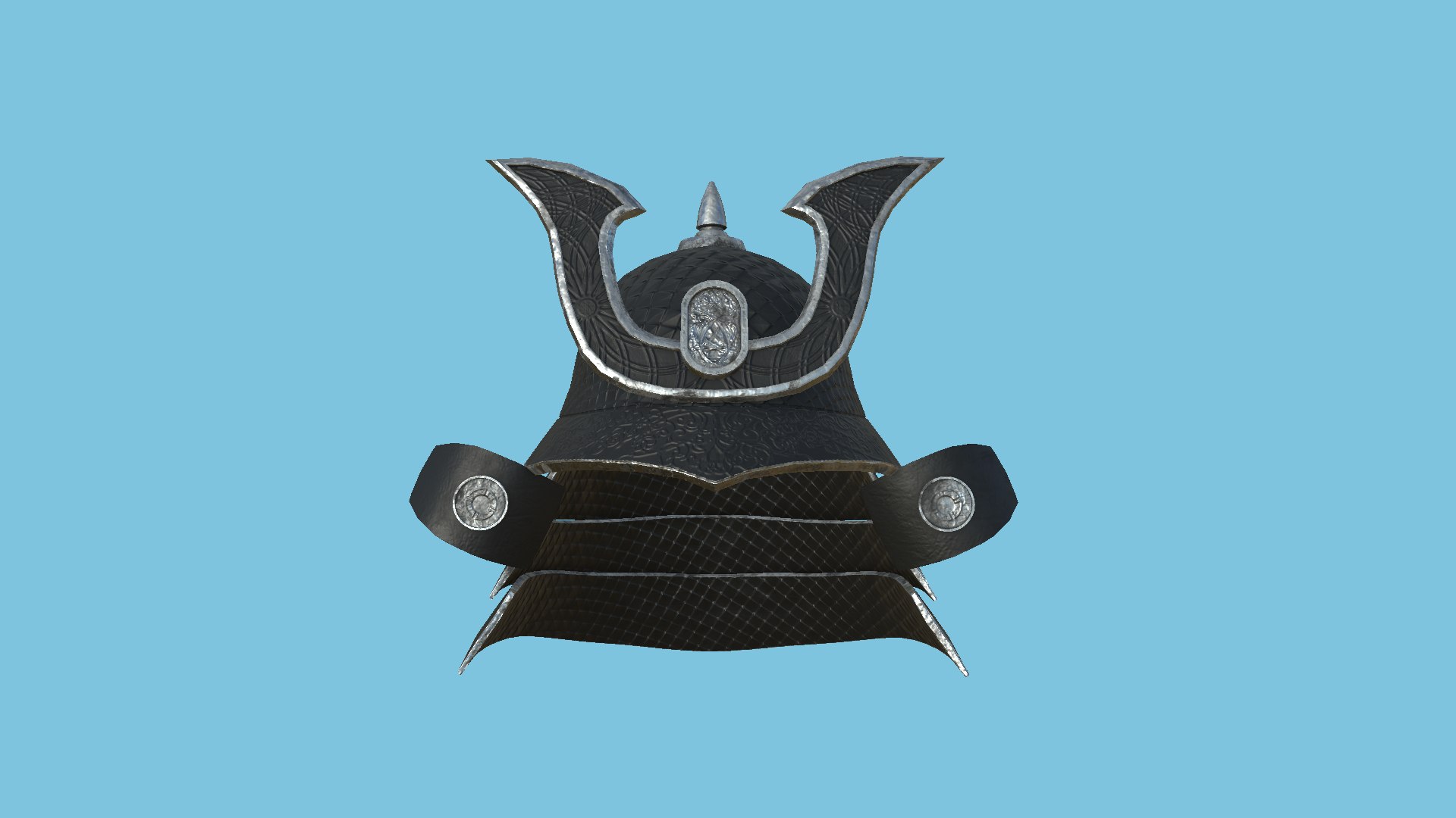 3D Samurai Helmet 08 Black Metal - Fantasy Character Design ...