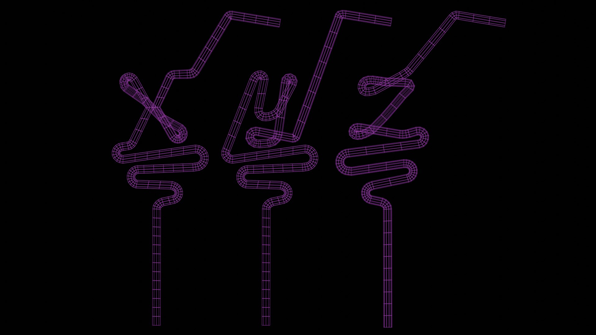 Crazy Straw Letter X 3D Model - TurboSquid 1801338