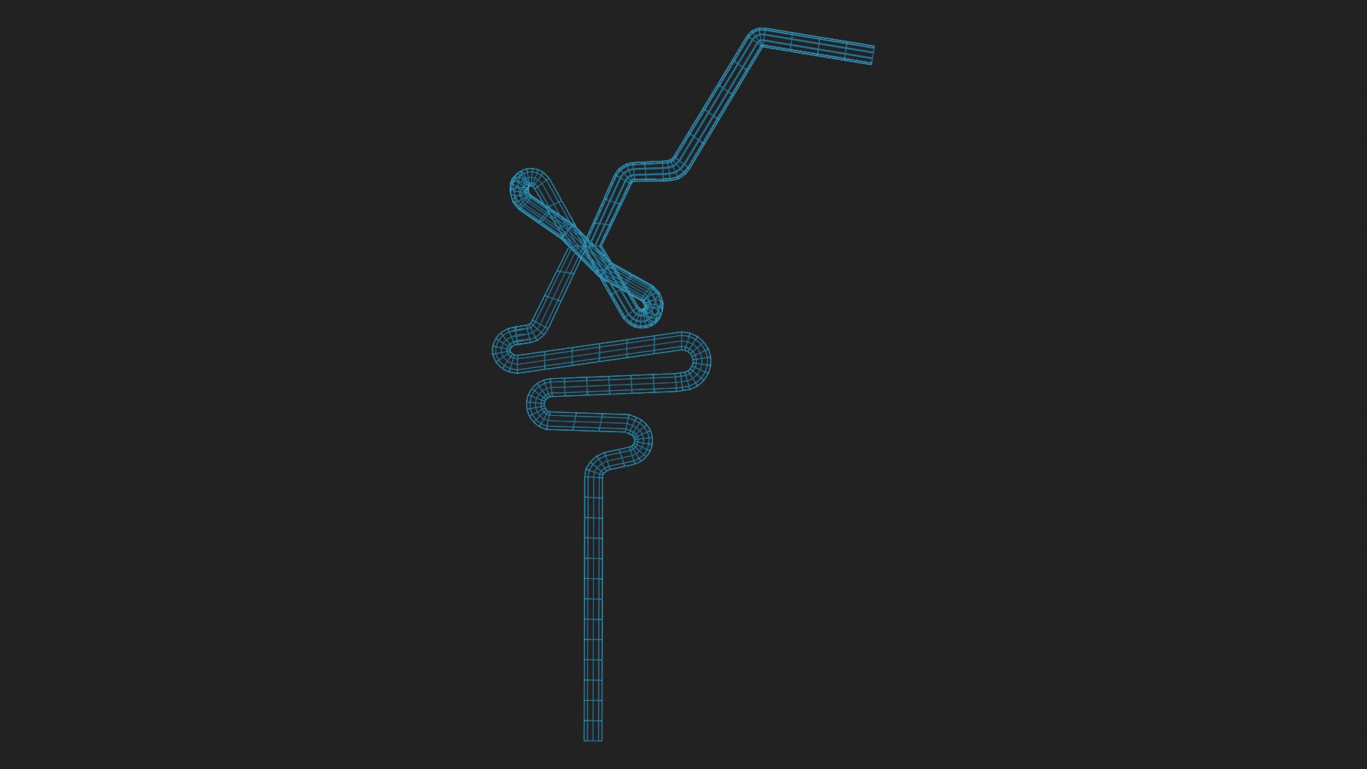 Crazy Straw Letter X 3D Model - TurboSquid 1801338