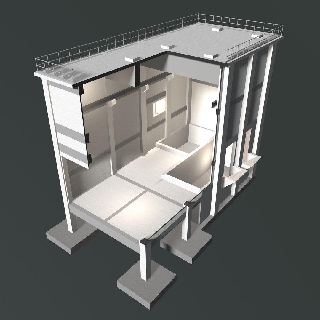 3D Building In Cutaway Section - TurboSquid 2389546