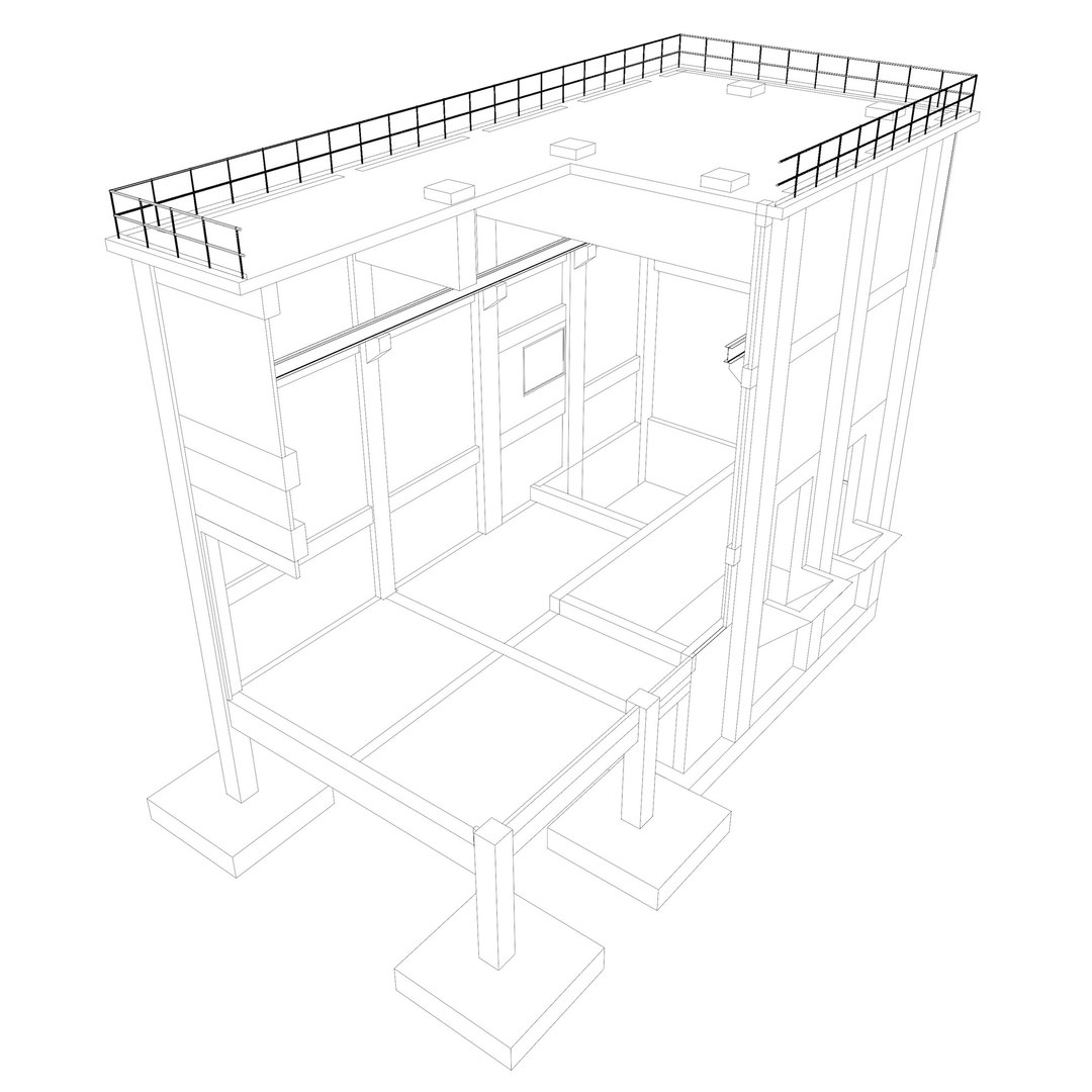 Industrial Building In Cutaway Section 25i12 3D Model - TurboSquid 2349419